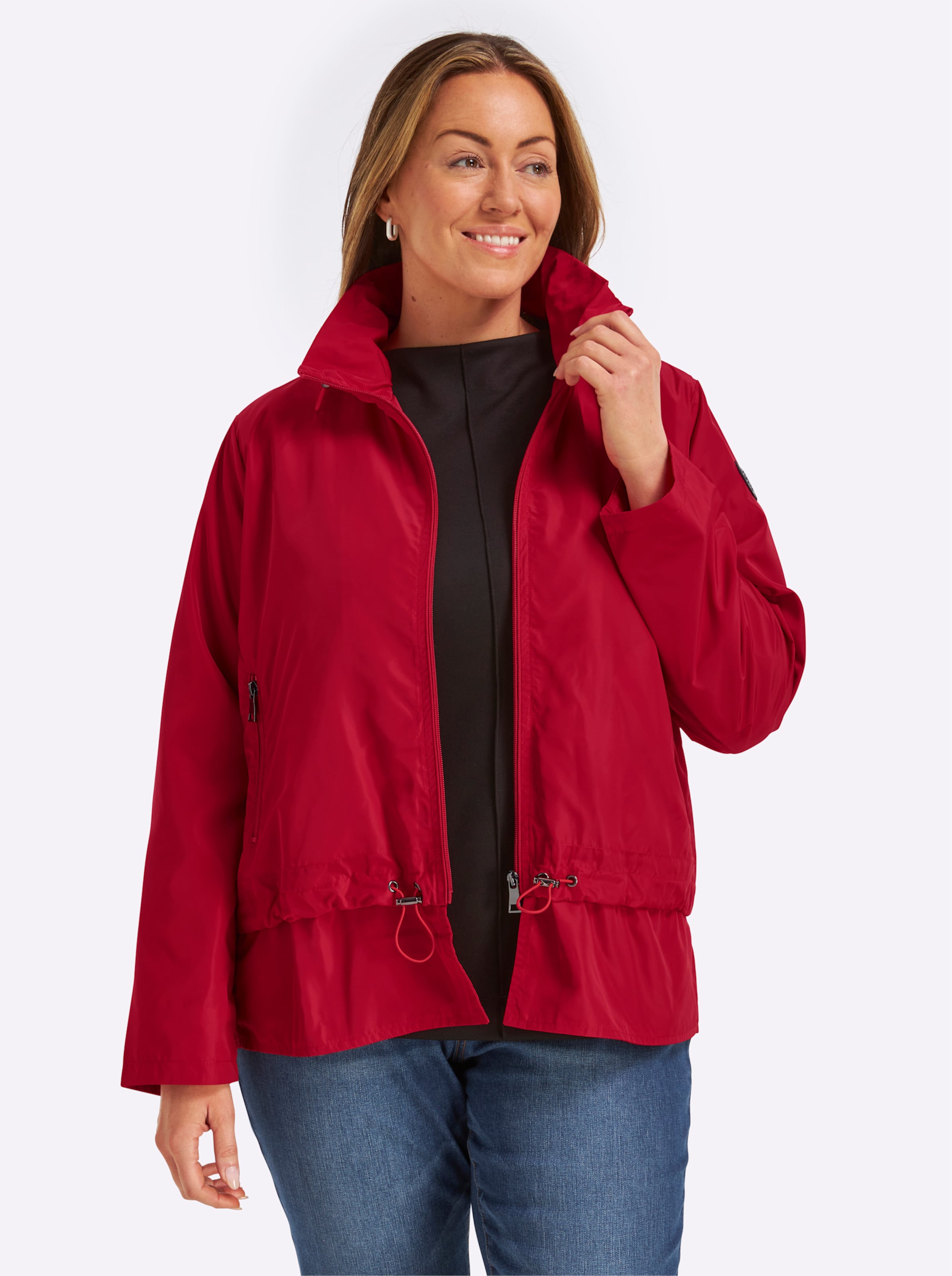 Blousonjacke mit Tunnelzug in rot | sheego