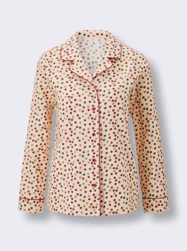 wäschepur Pyjama aus Flanell in champagner-papaya-getupft | Witt