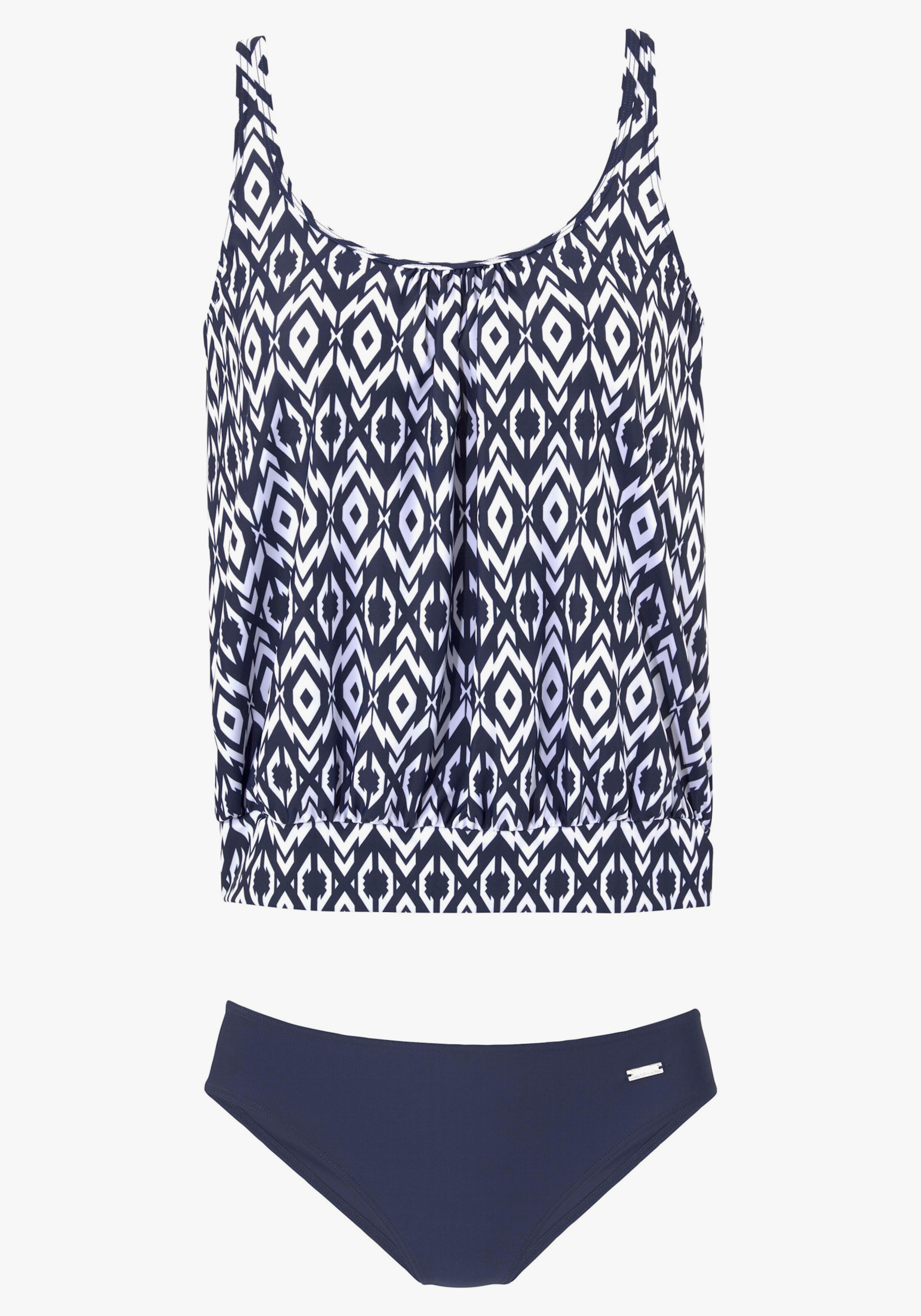 LASCANA Oversize-Tankini in marine-weiß | heine