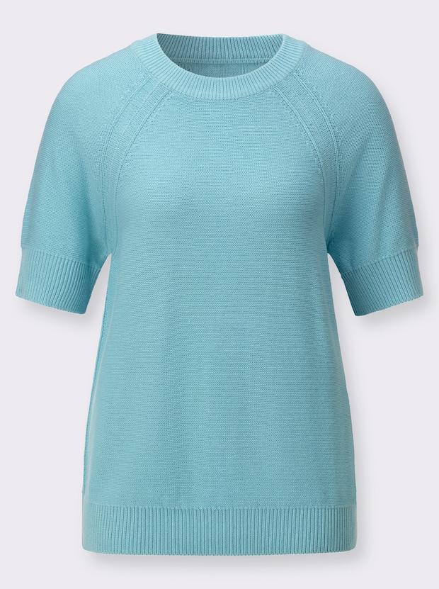 Kurzarmpullover in aquamarin | Witt