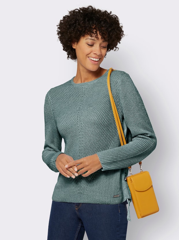 Pullover in jade-ecru-meliert | heine