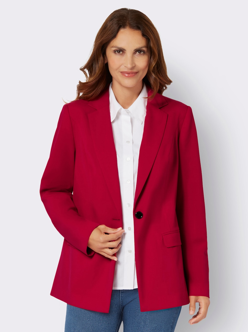 Blazer mit kontrastfarbigem Futter in rot | Witt