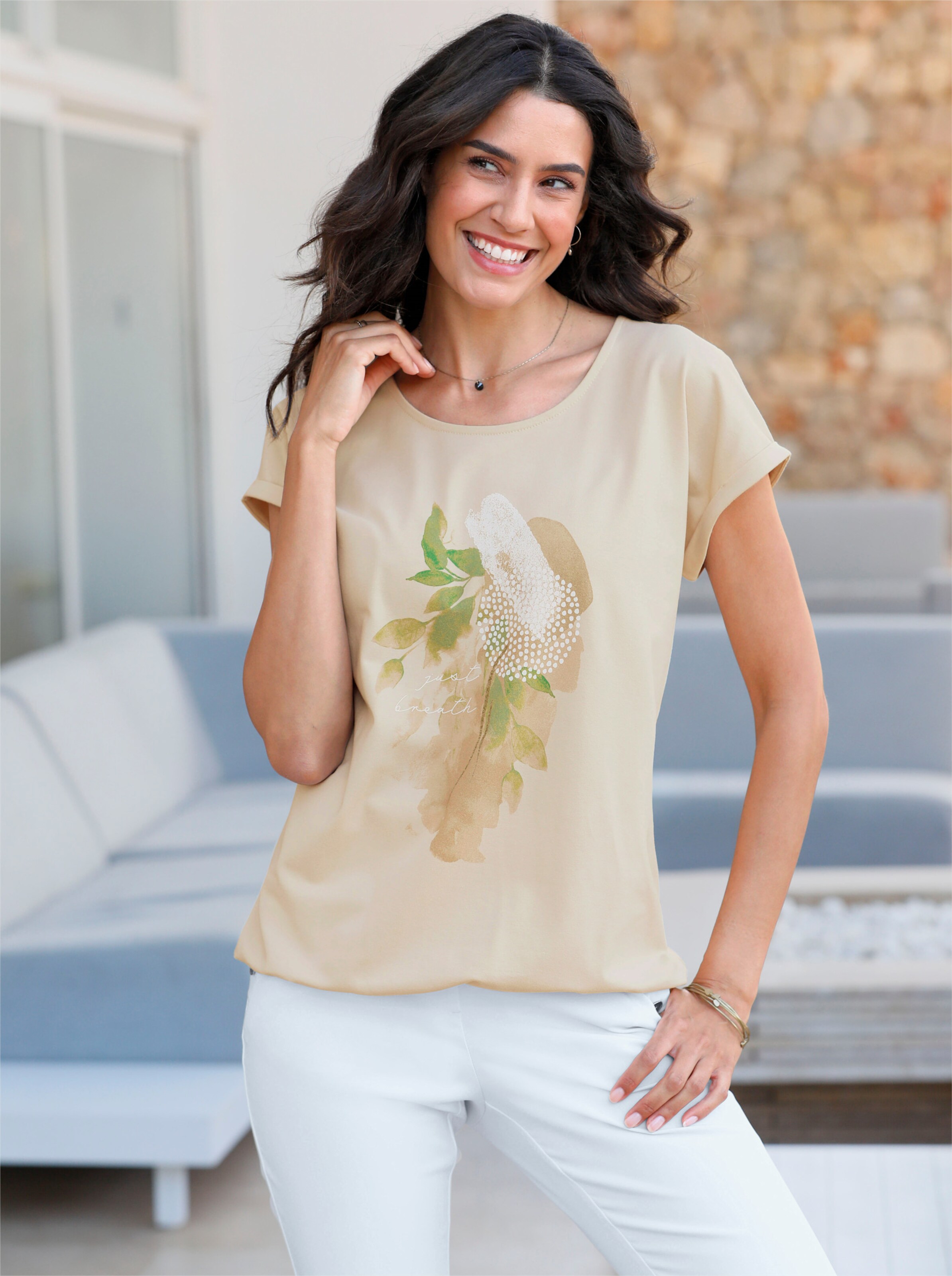 Shirt in elfenbein-beige-bedruckt | Witt