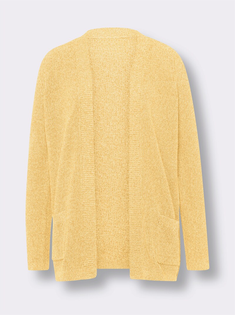 Kofta med påsydda fickor i gul, melerad | Your Look... for less!