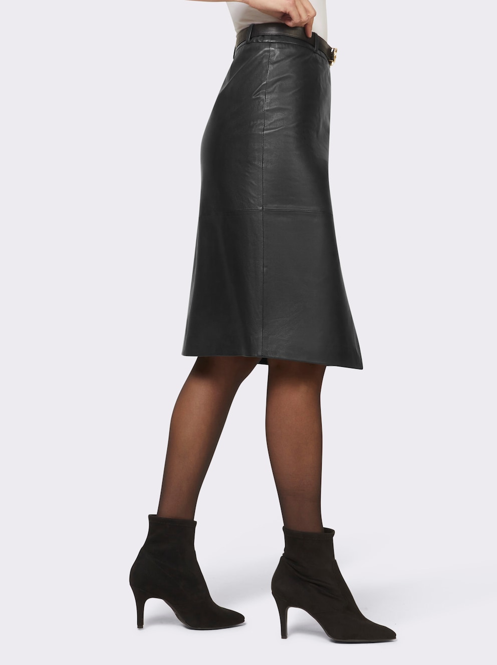 heine Lederrock aus Lamm-Nappaleder in schwarz | heine