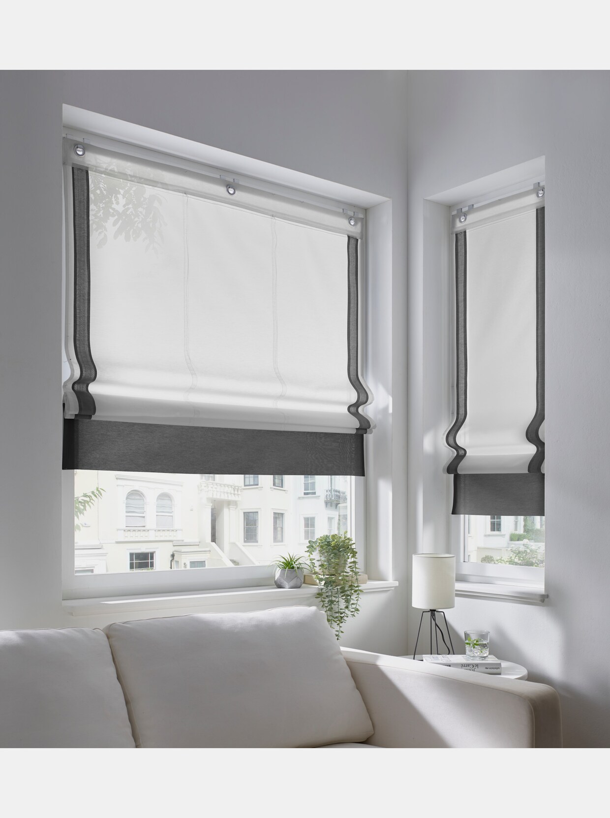 heine home Raffrollo in weiß-grau | heine
