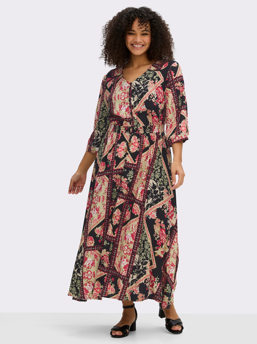sheego by Joe Browns A-Linien-Kleid mit Muster im Patchwork-Stil in ...