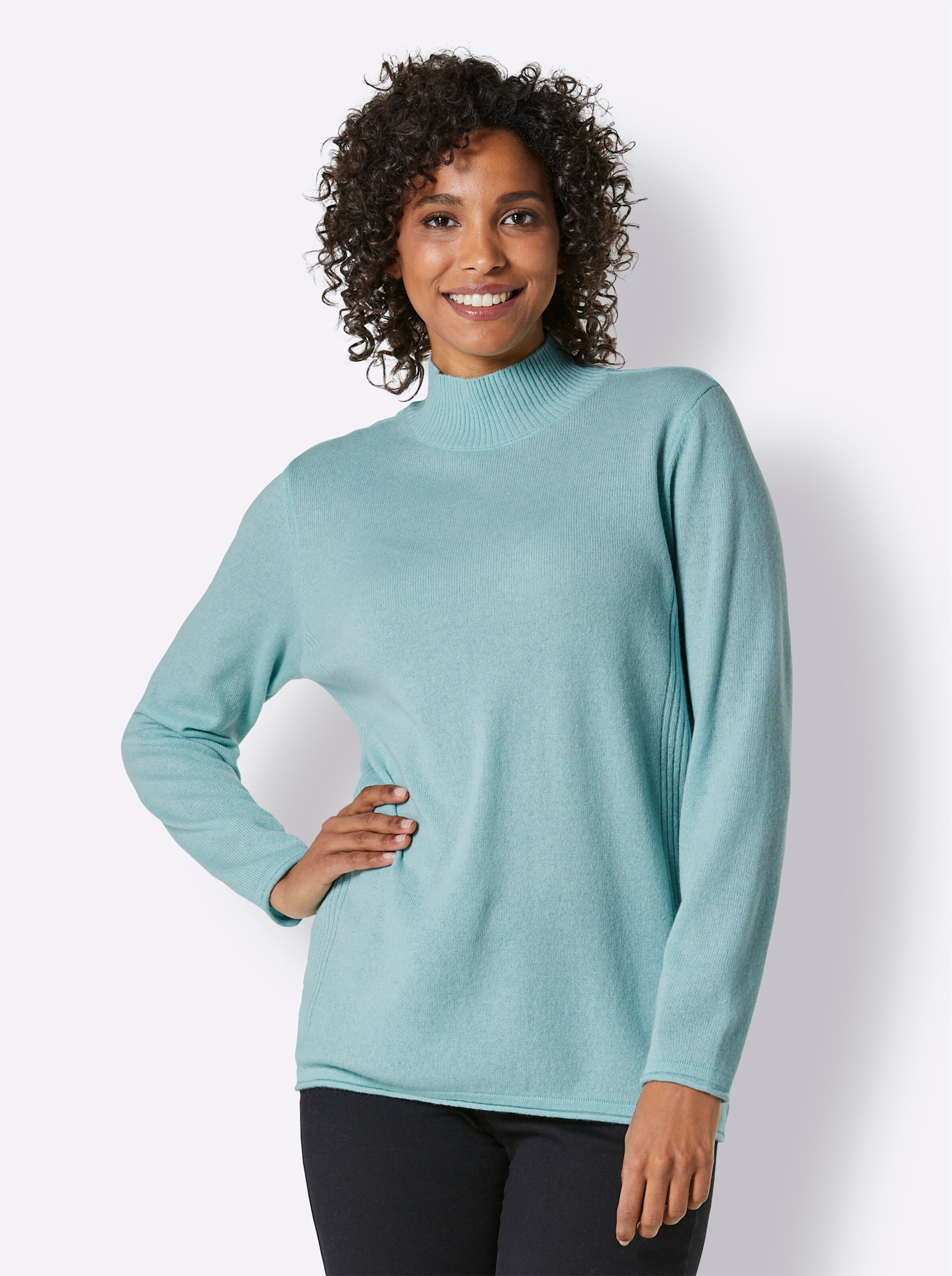 CREATION L PREMIUM Kaschmirpullover in kalkmint-meliert | Witt