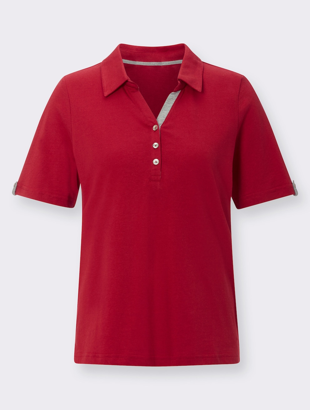 Poloshirt mit Zierriegel in rot | Witt