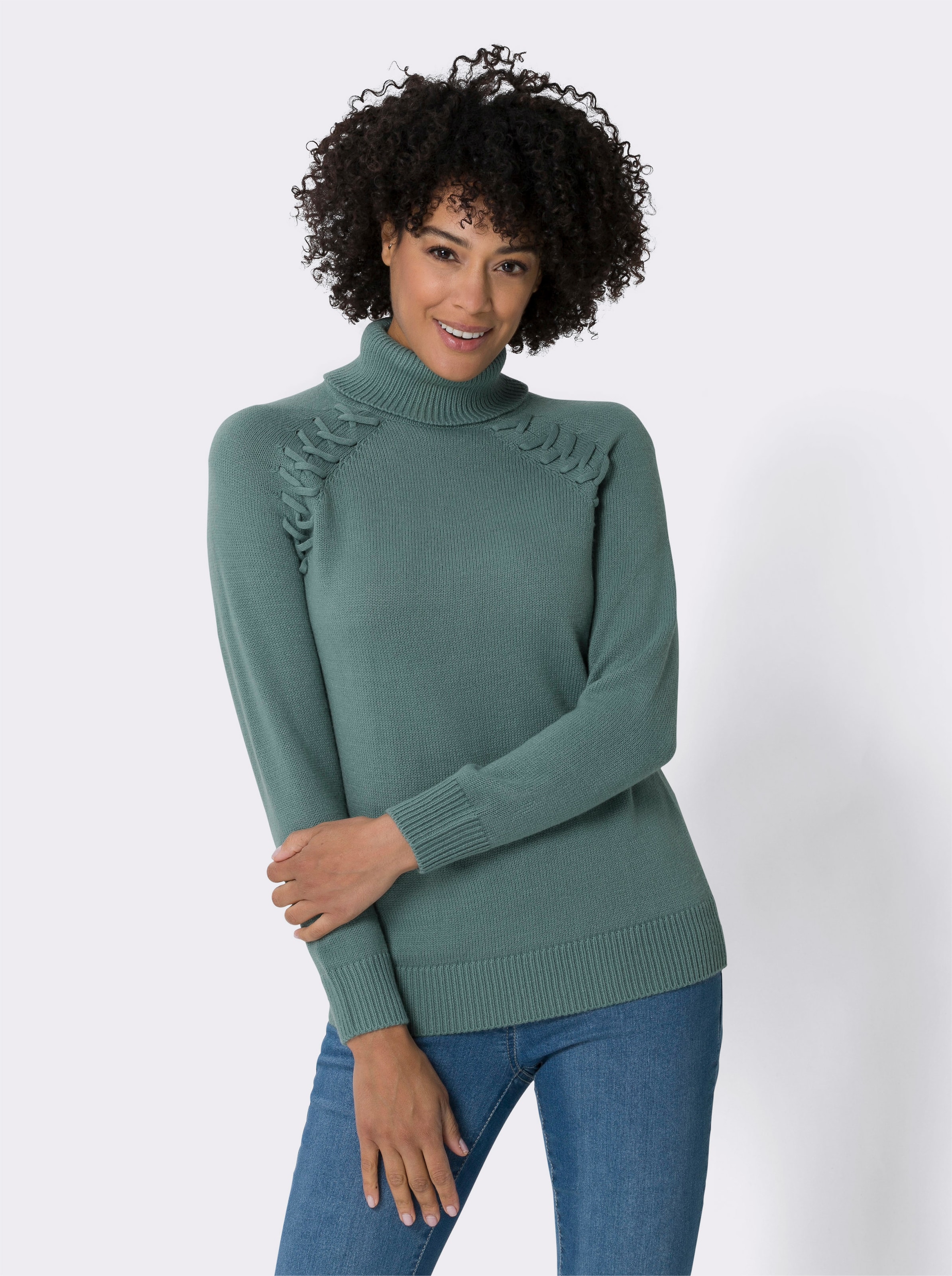 Rollkragenpullover in jade | Witt