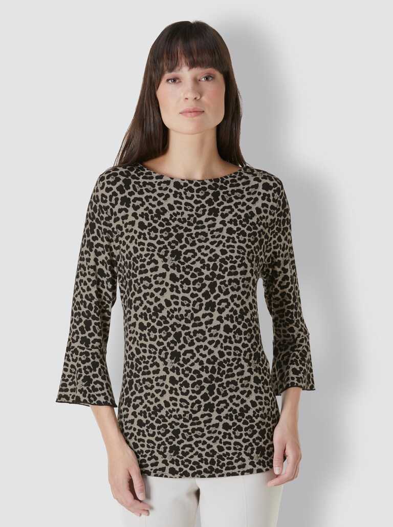 Creation L Premium Viskose-Seiden-Shirt in elfenbein-schwarz-bedruckt ...