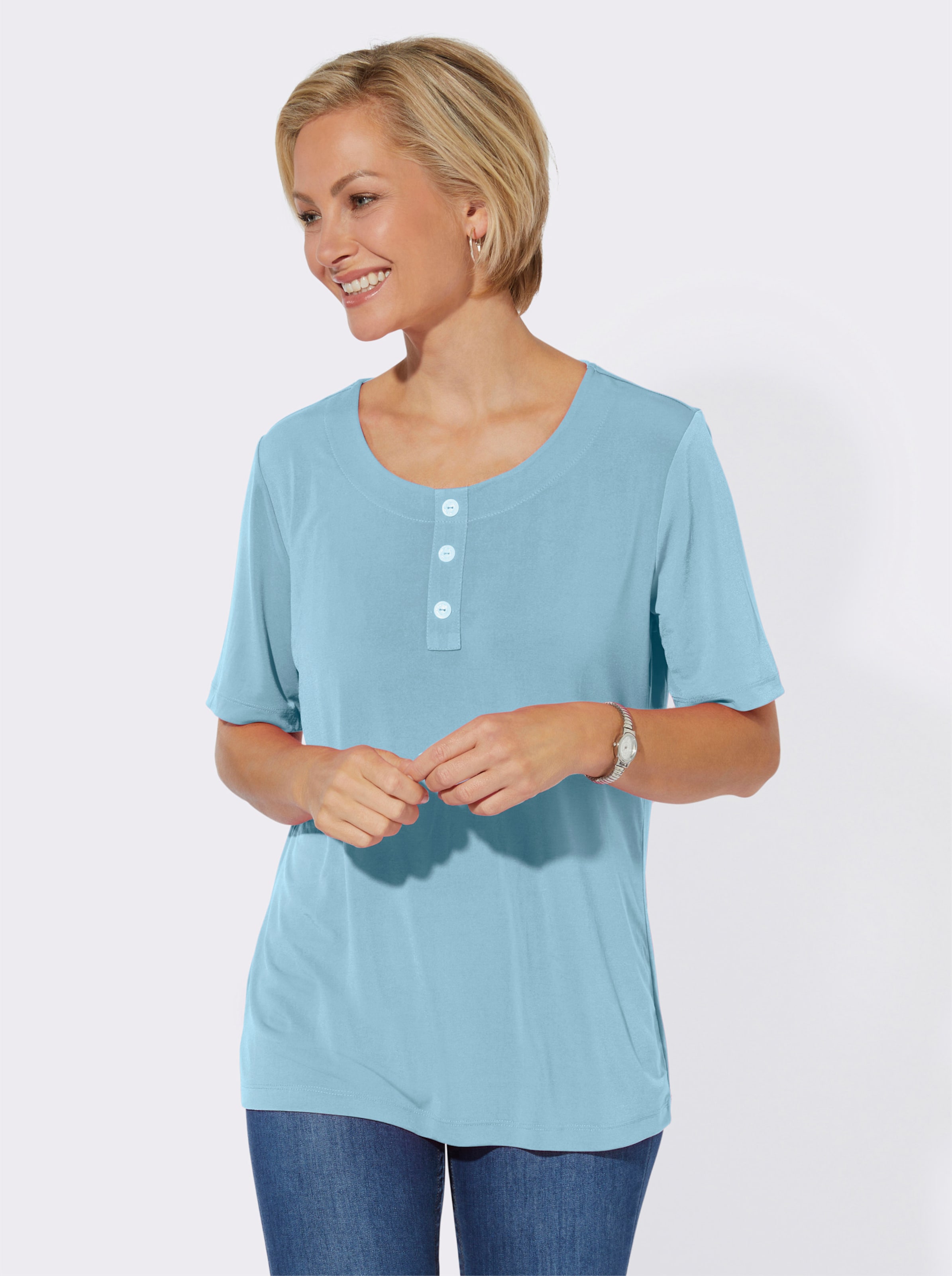 Rundhalsshirt in aqua | Witt