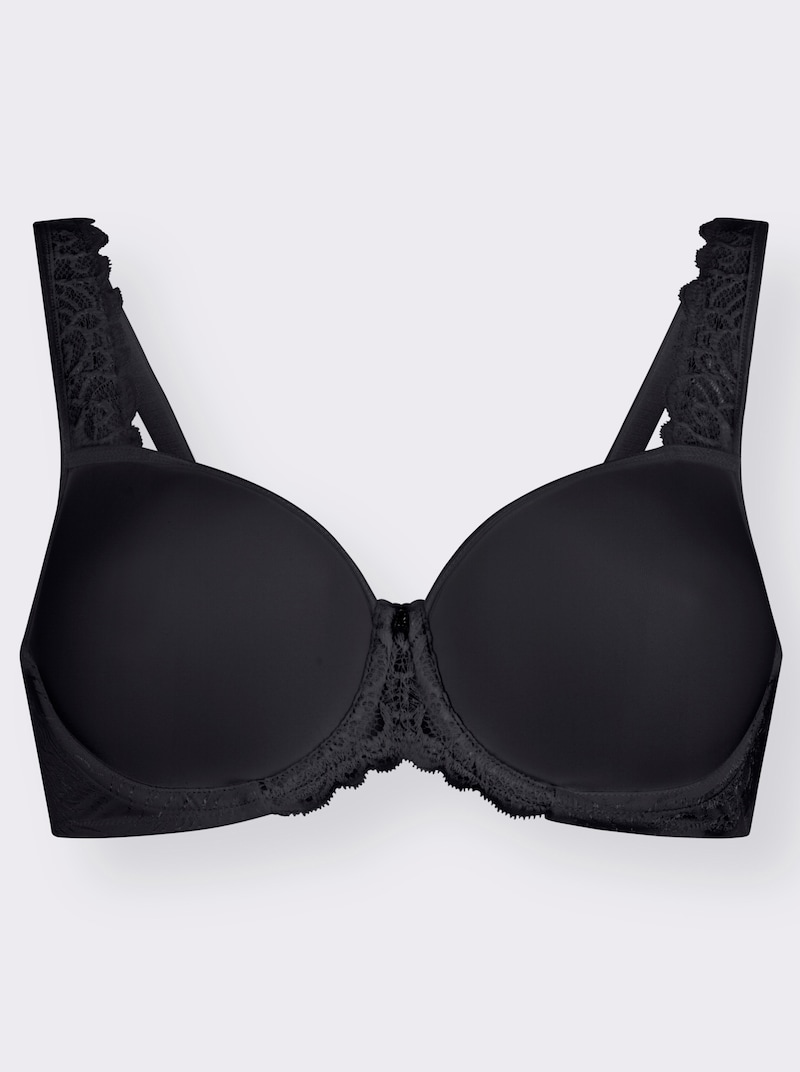 Viania Beha met cups, beugel en kant in zwart | Your Look... for less!