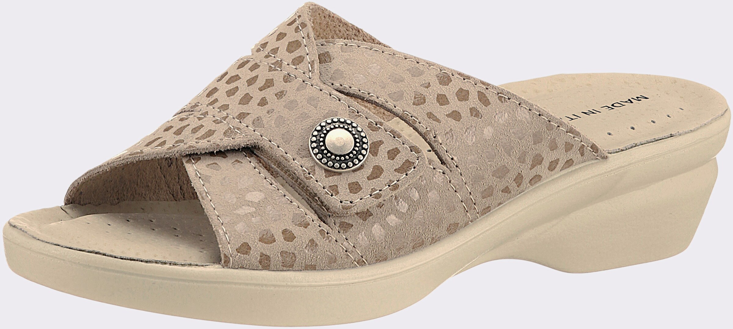 airsoft comfort+ Slippers in beige gedessineerd | Witt