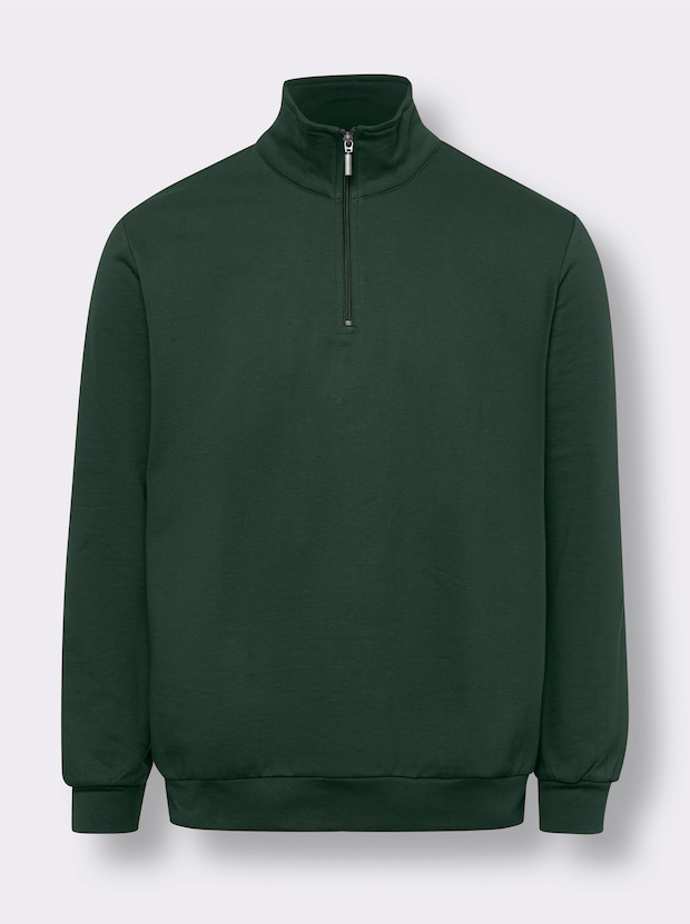 Sweatshirt mit Troyerkragen in moos | Witt
