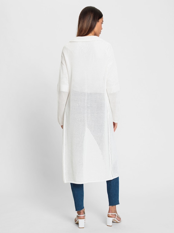 heine Strickmantel mit Ajourmuster in ecru | heine