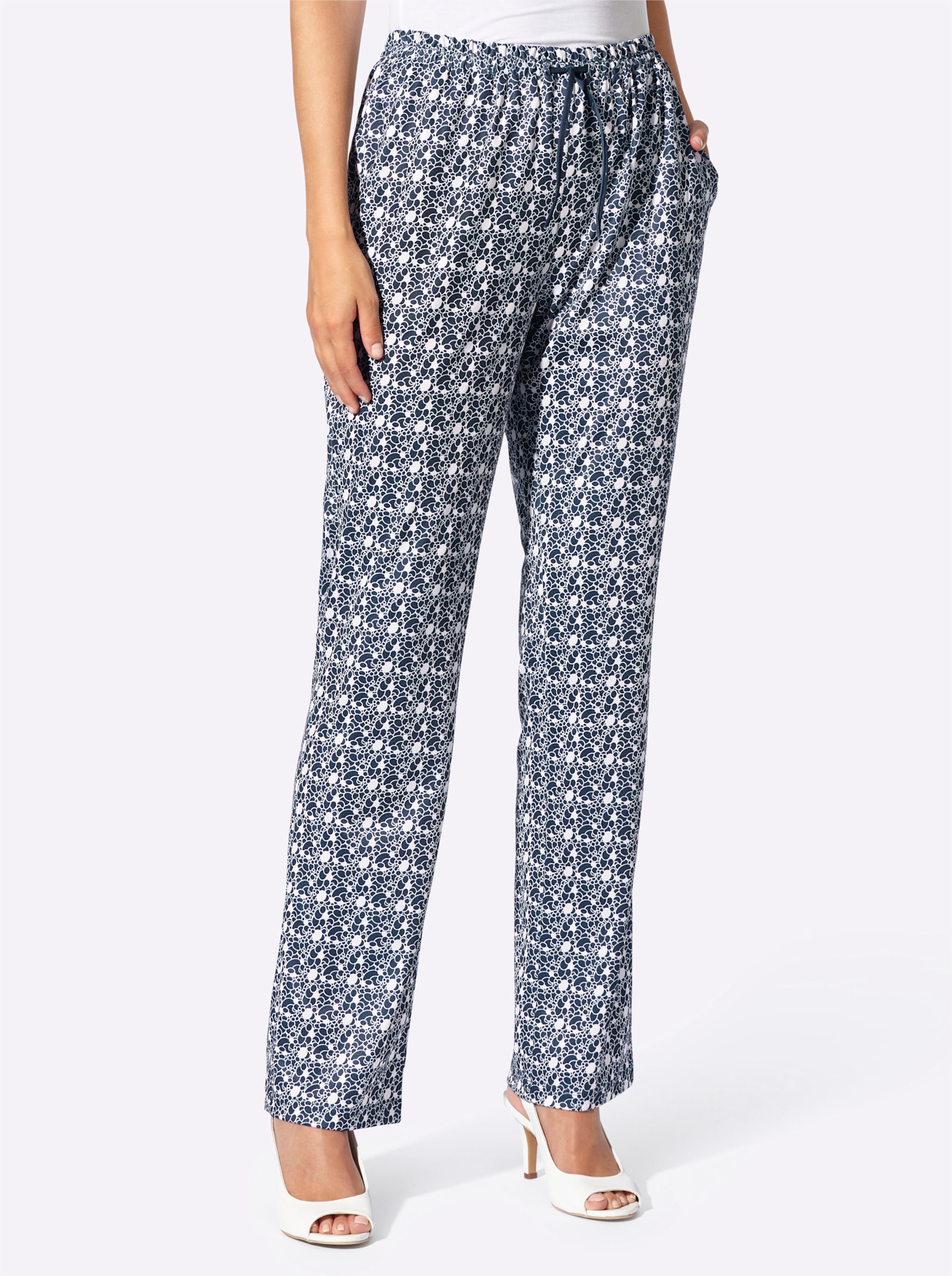 Jerseyhose aus recyceltem Polyester in marine-getupft | Witt