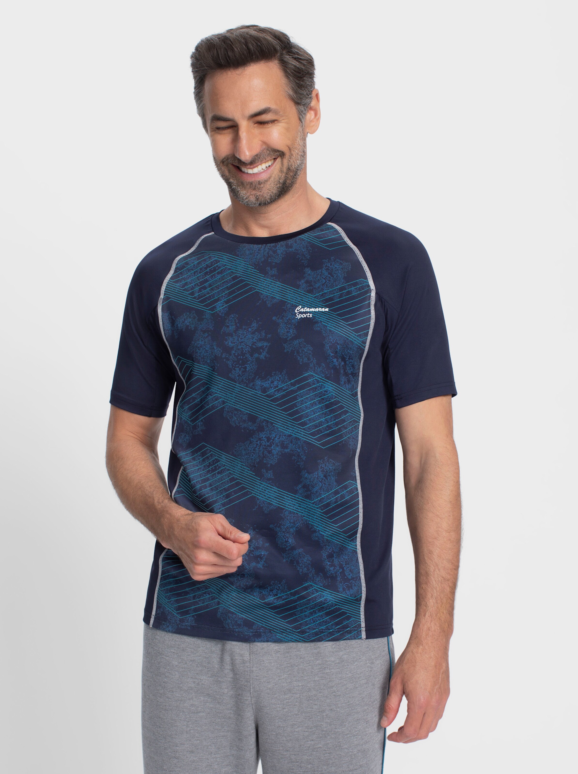 Catamaran Sports Sportshirt in marine-weiß | Witt