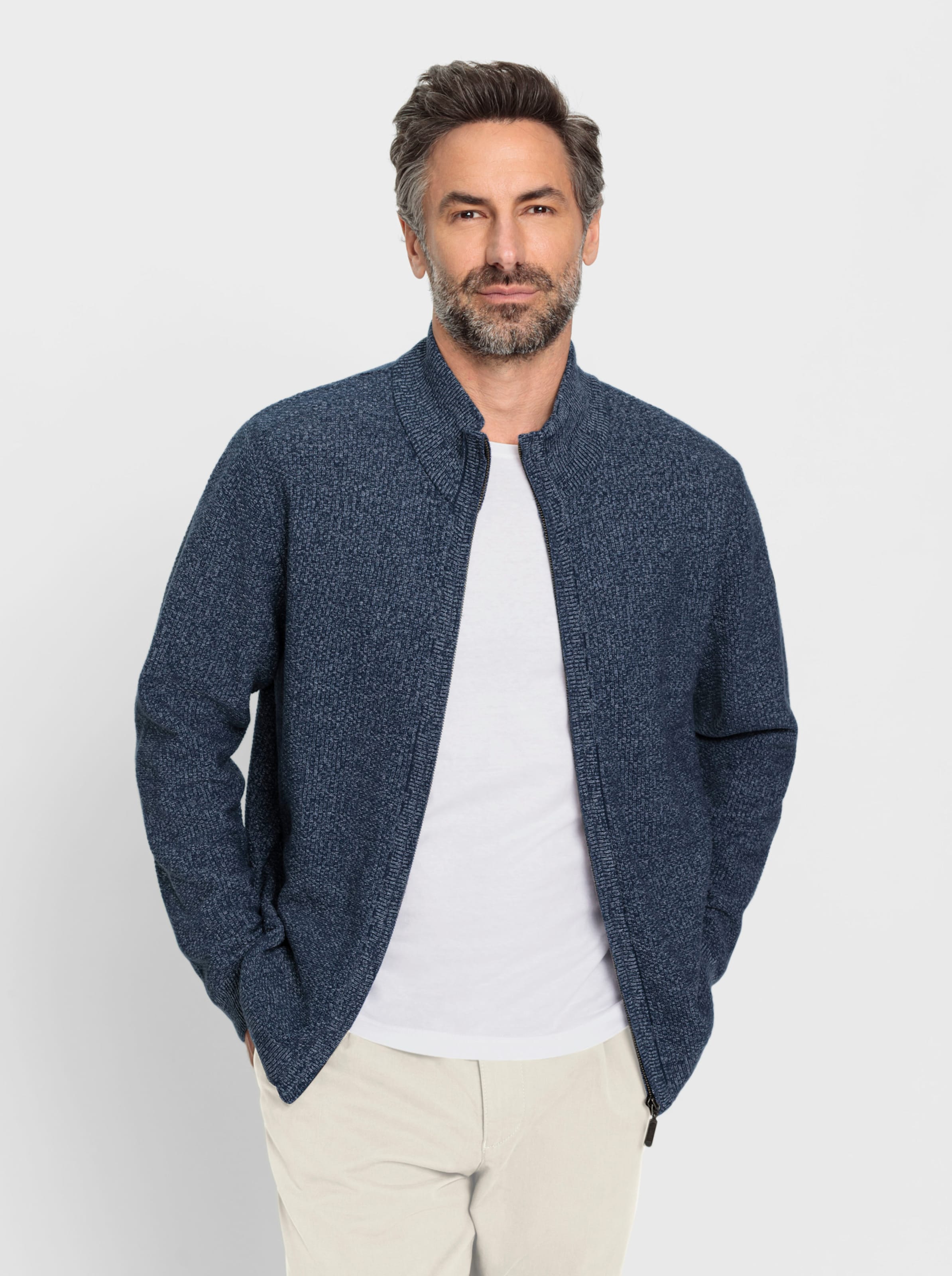 Marco Donati Strickjacke in dunkelblau-meliert | Witt