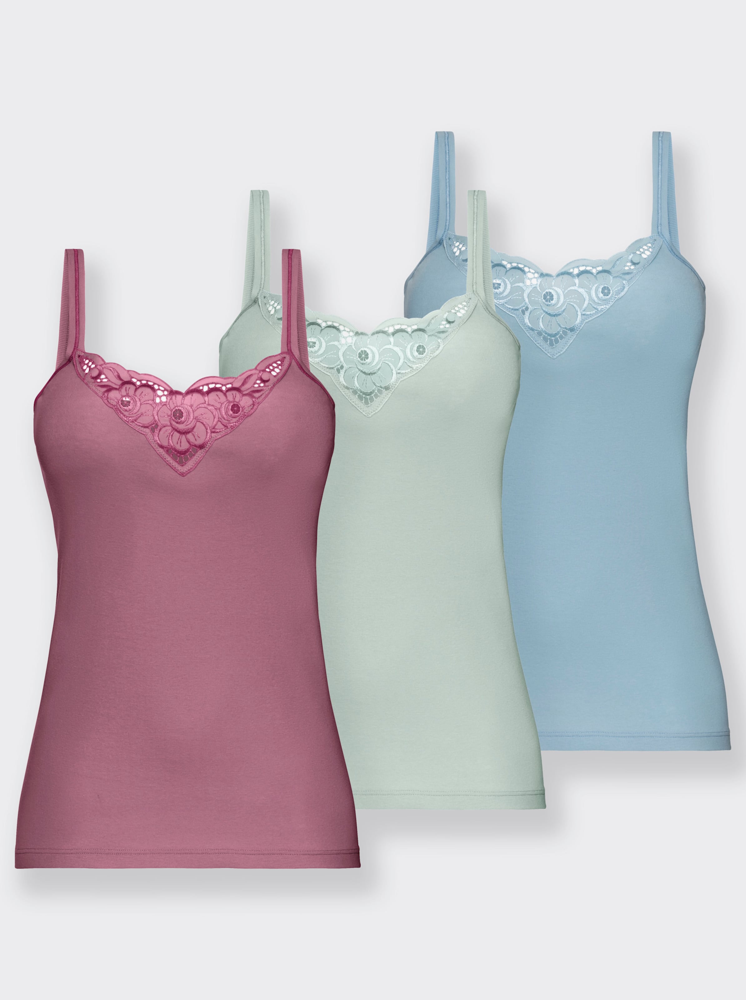 wäschepur Trägerhemd in beere + bleu + mint | Witt