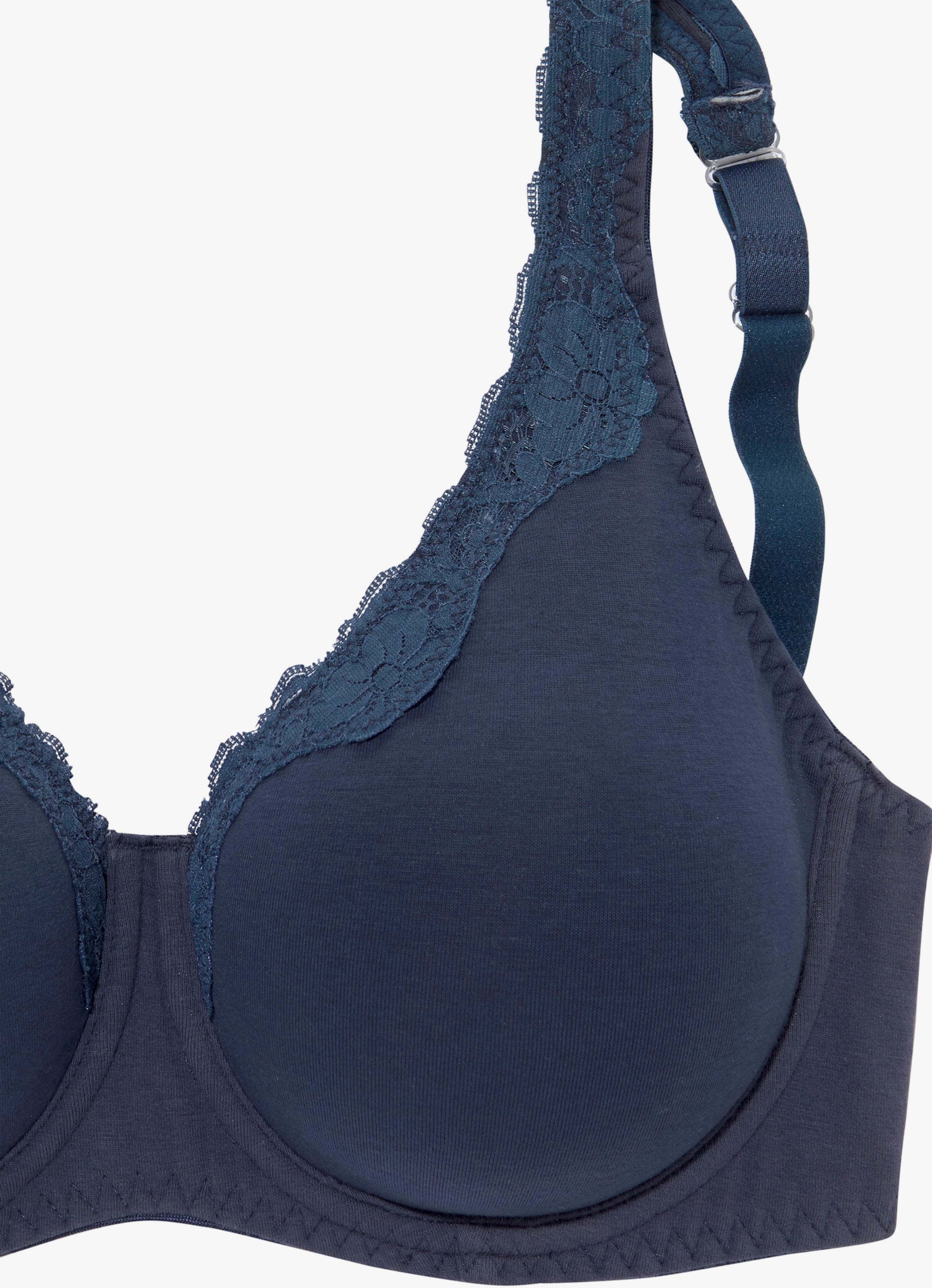 petite fleur Beugelbeha in marine en wit | heine