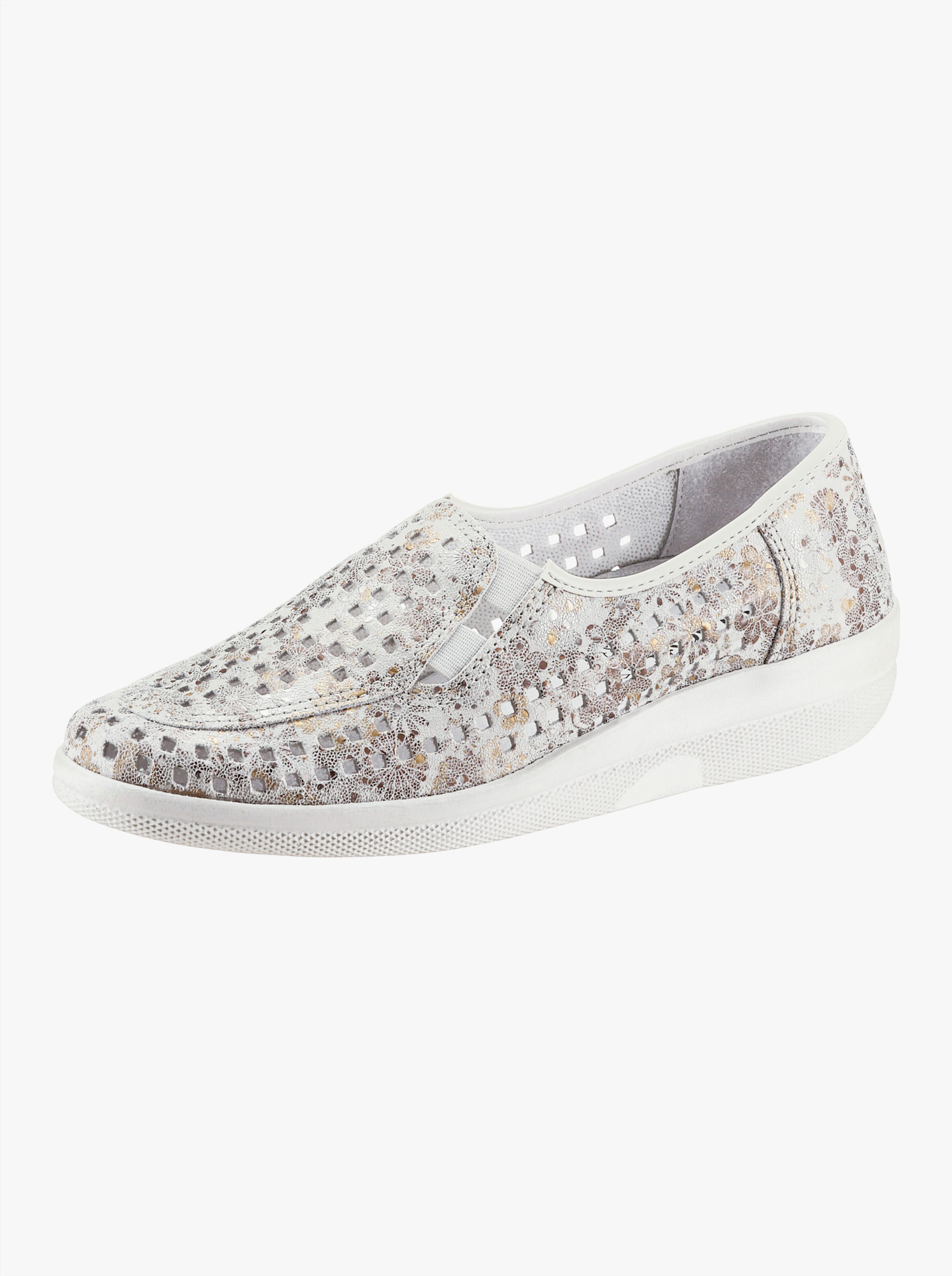 airsoft comfort+ Slipper in weiß-geblümt | Witt