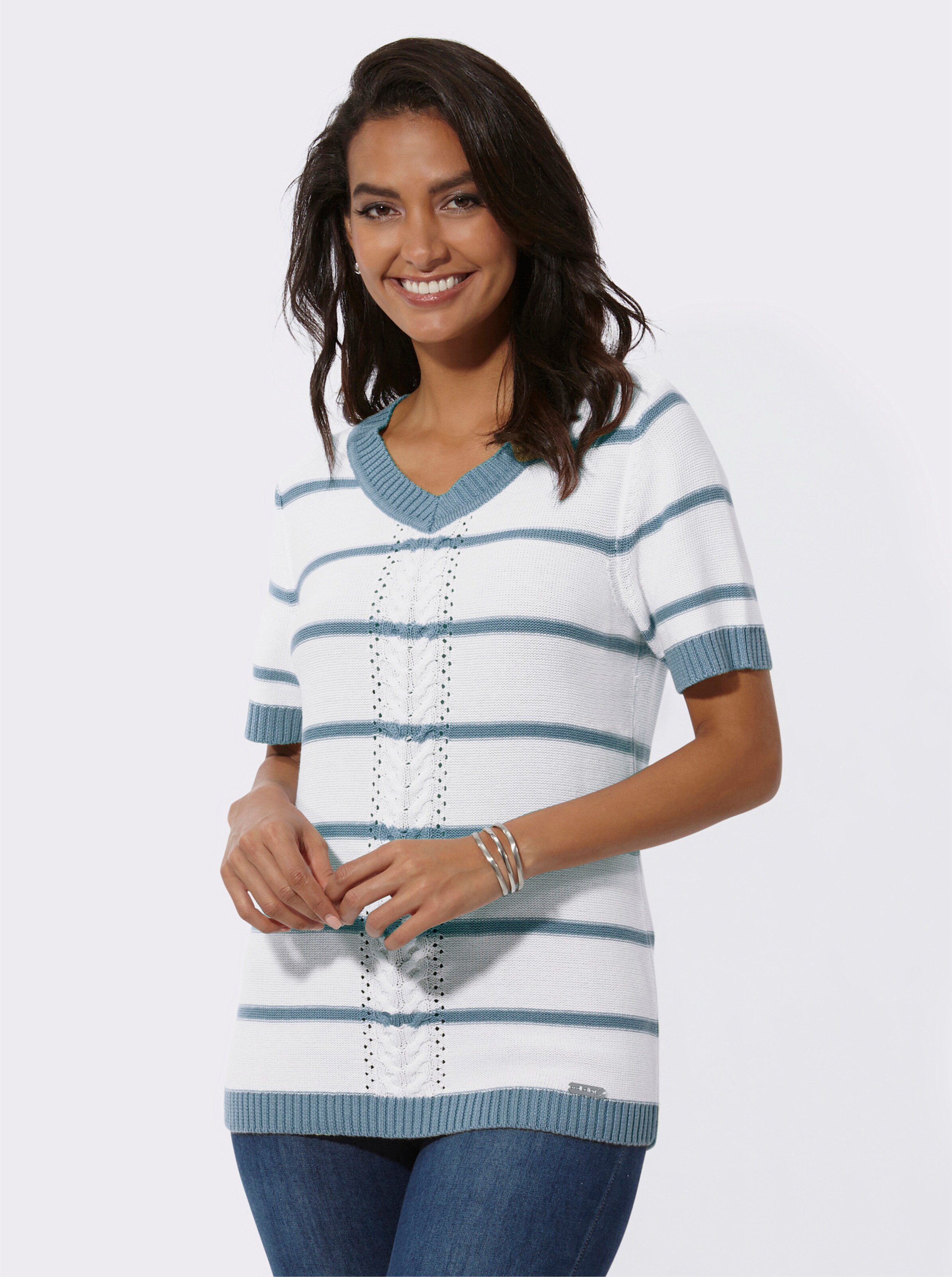 Kurzarmpullover in bleu | Witt