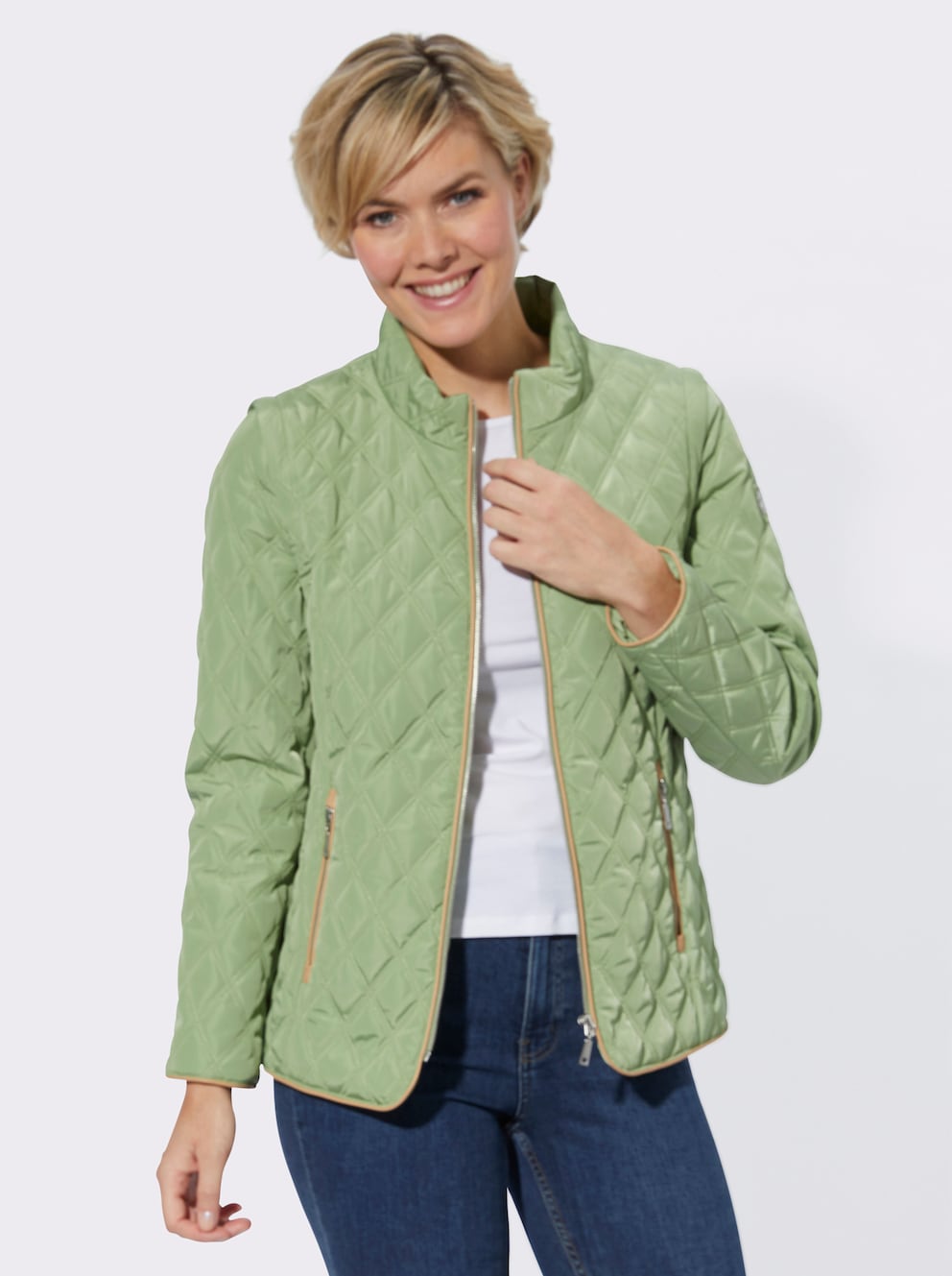 2-in-1-Jacke mit Rautensteppung in eucalyptus | heine