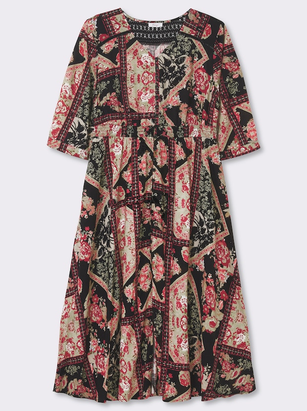 sheego by Joe Browns A-Linien-Kleid mit Muster im Patchwork-Stil in ...