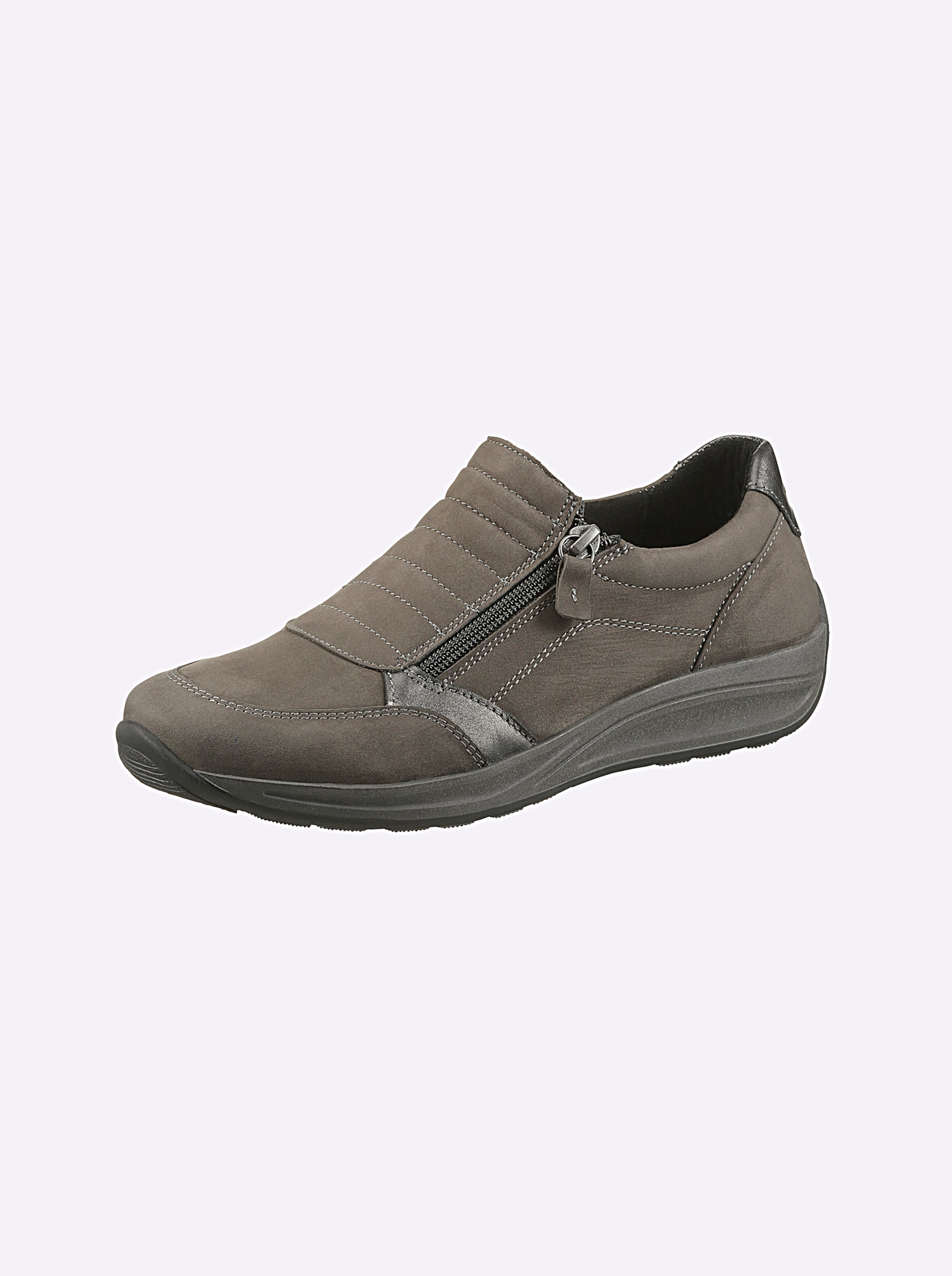 airsoft modern+ Slipper mit doppeltem Reißverschluss in taupe | Witt