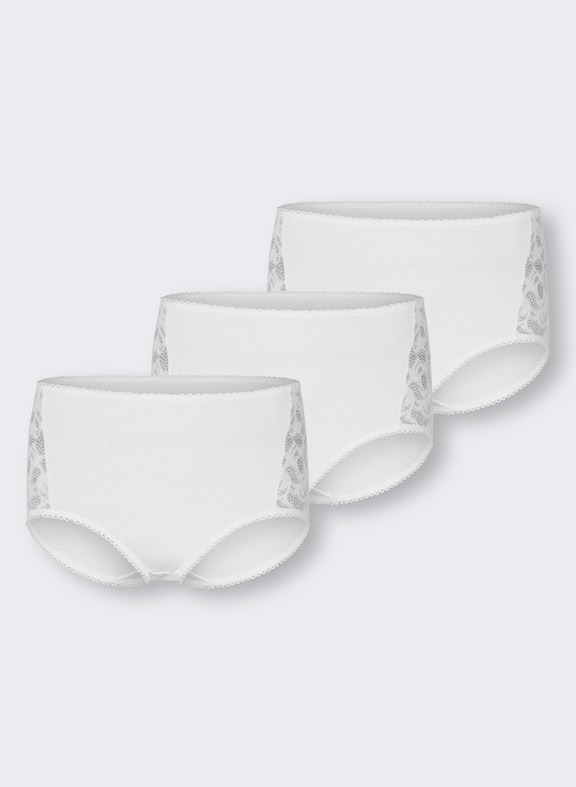wäschepur Taillenslip mit breitem Spitzen-Einsatz in weiß | Witt
