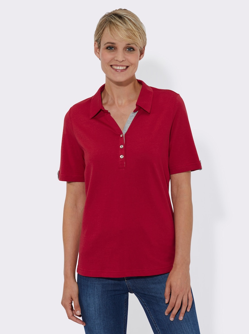Poloshirt mit Zierriegel in rot | Witt
