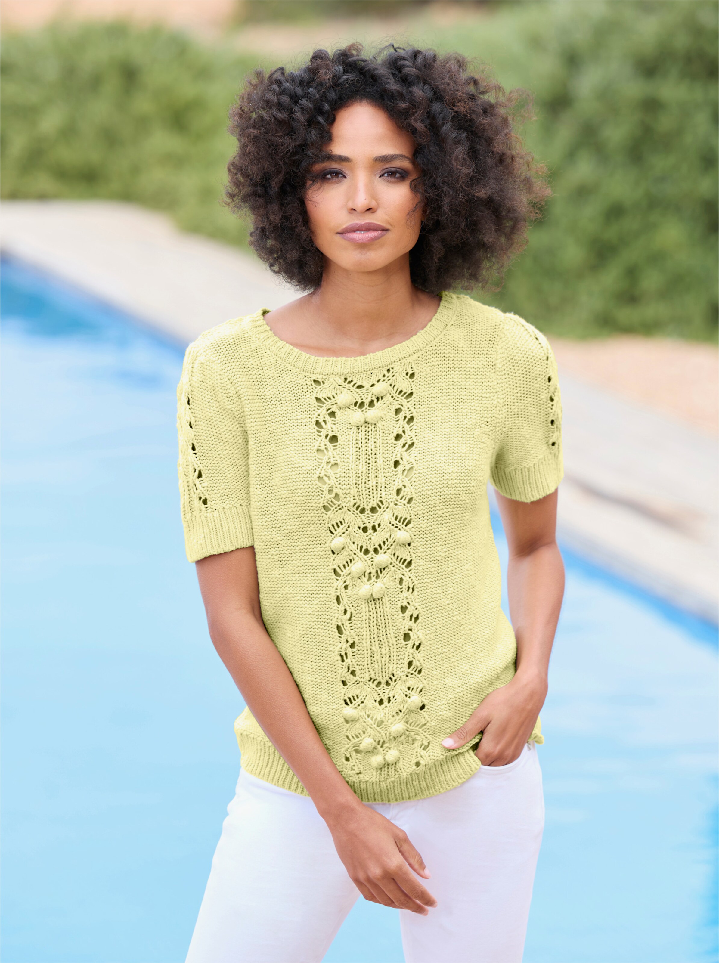 heine Kurzarmpullover in pistazie | heine