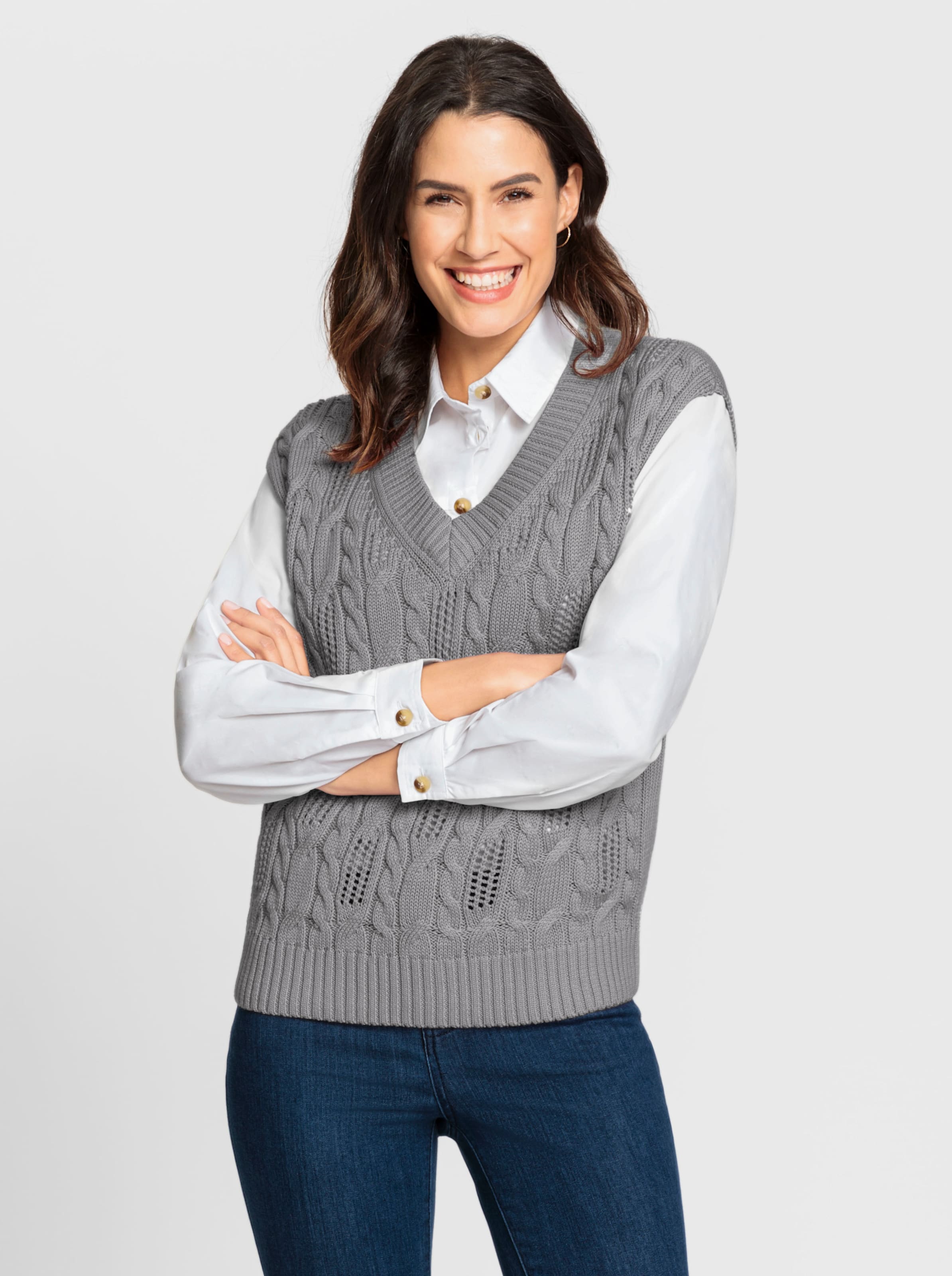 Pullunder in steingrau-meliert | heine