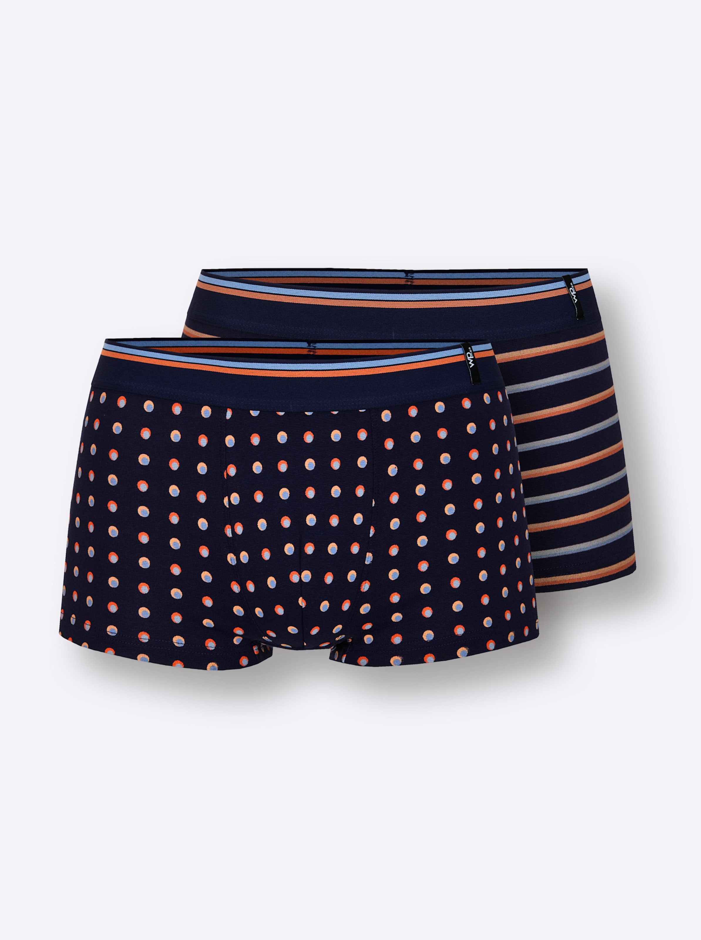 wäschepur men Pants in marine-getupft + marine-gestreift | Witt