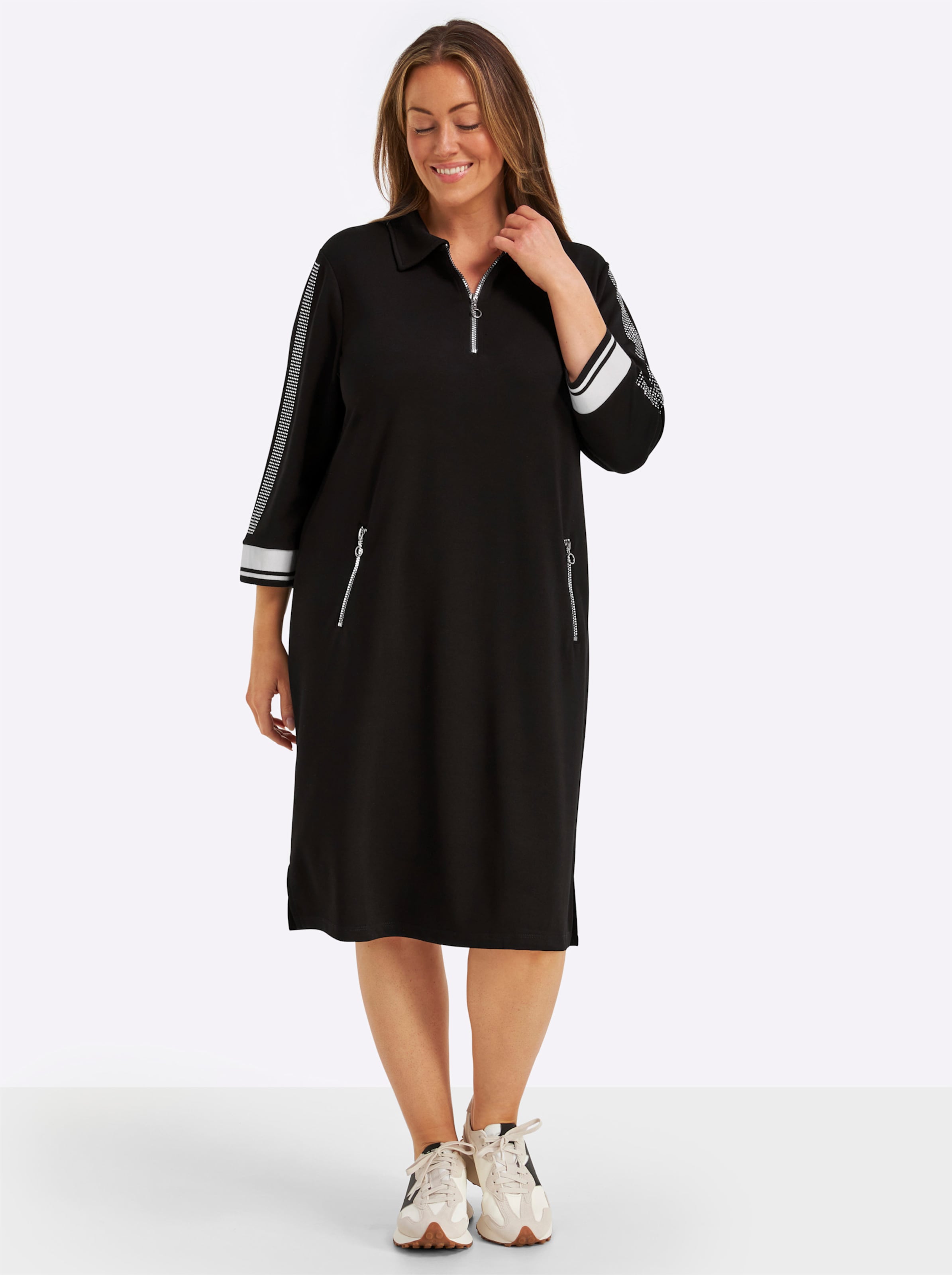 Polokleid im hochwertigen Modal-Mix in schwarz | sheego