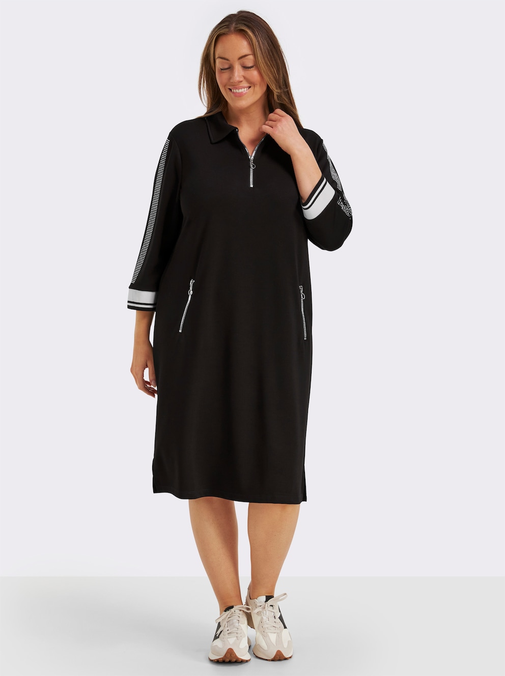 Polokleid im hochwertigen Modal-Mix in schwarz | sheego