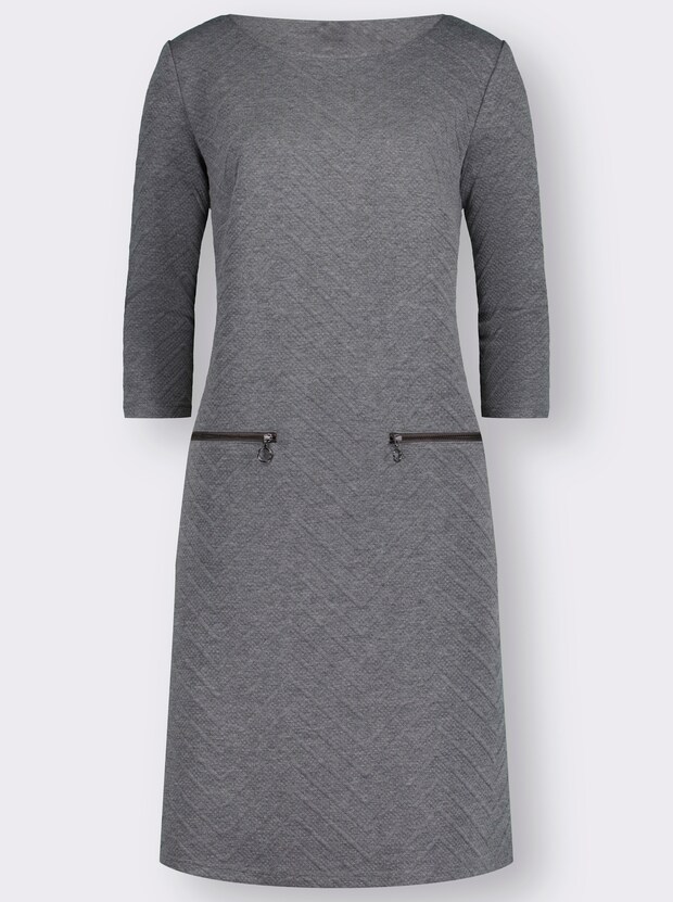 Druckkleid in Jersey-Jacquard-Qualität in grau-meliert | Witt