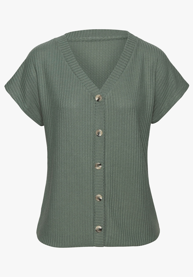 LASCANA Kurzarmshirt in khaki | heine
