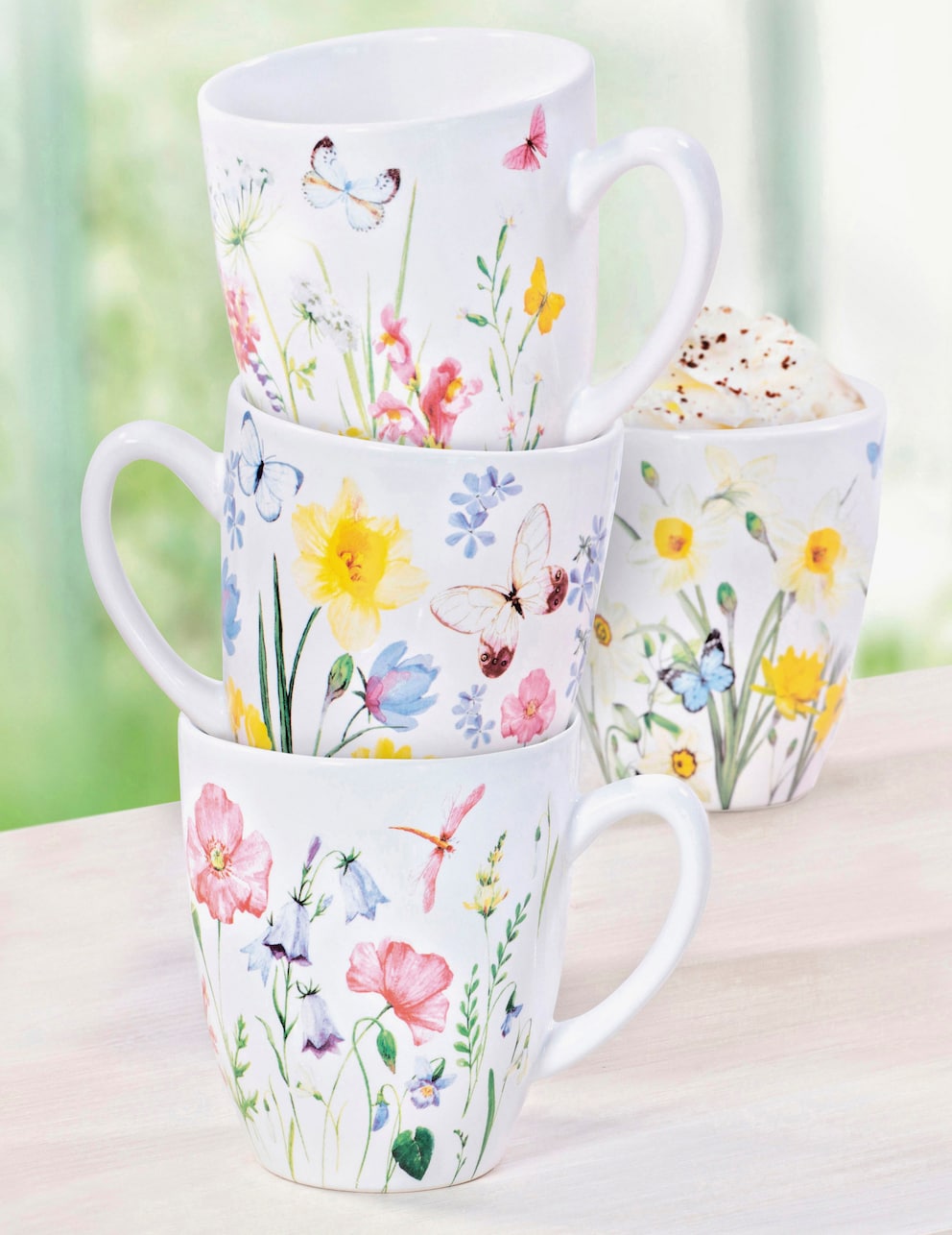 Tassenset in weiß-geblümt | Witt