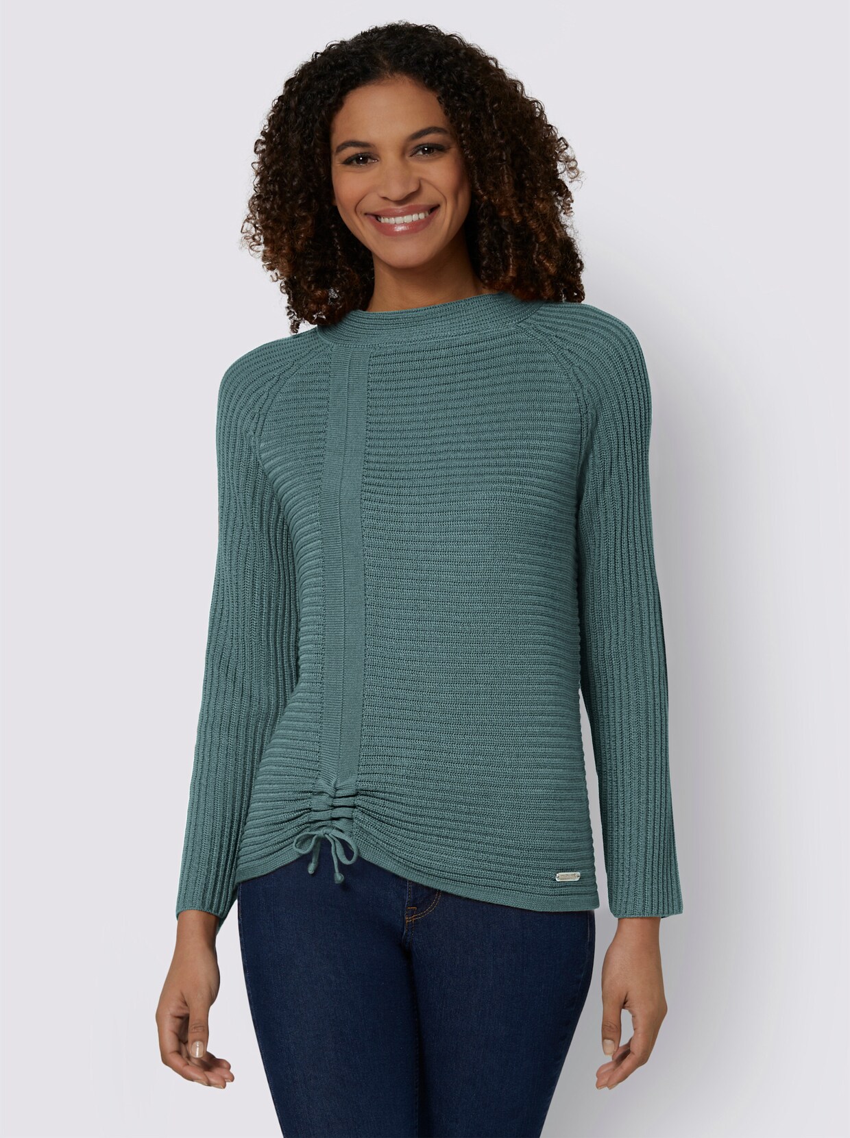 Langarm-Pullover in jade | heine