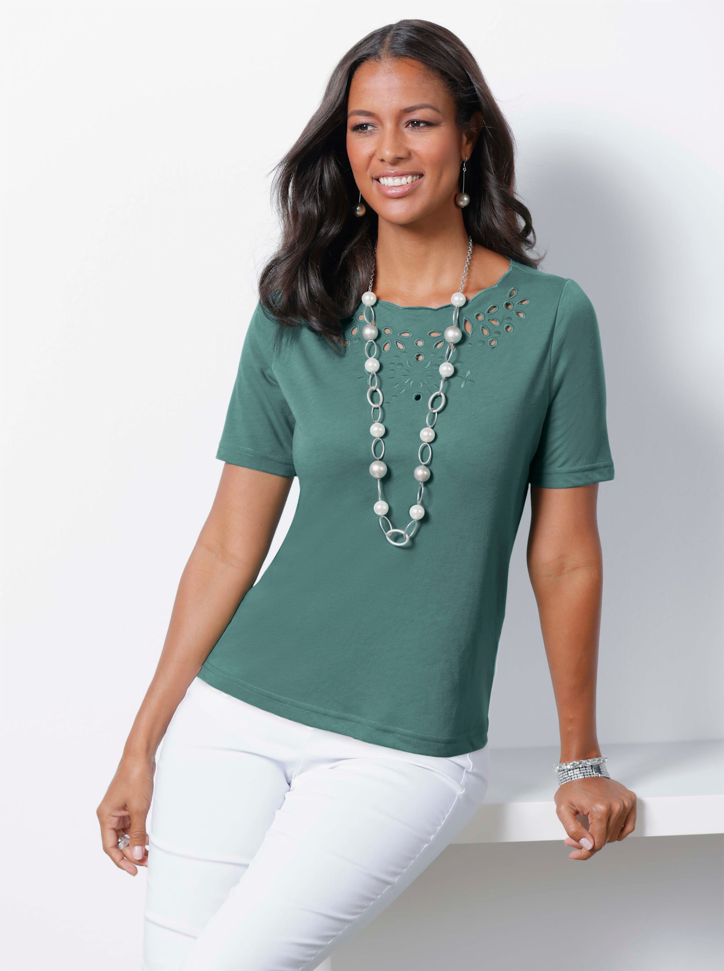 Kurzarmshirt in jade | Witt