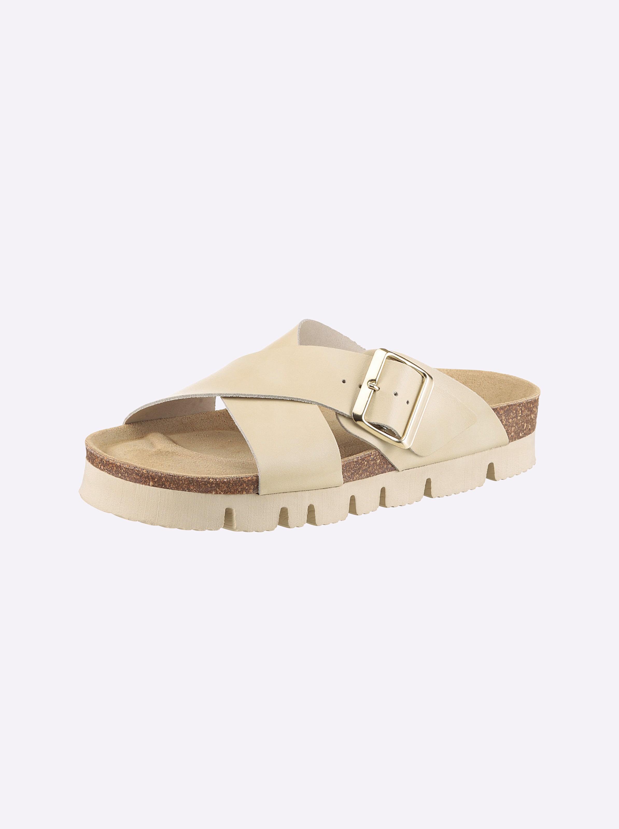 Bio Time Pantolette in creme | heine