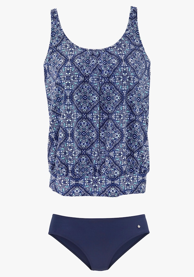 s.Oliver Oversize-Tankini in marine-bedruckt | heine