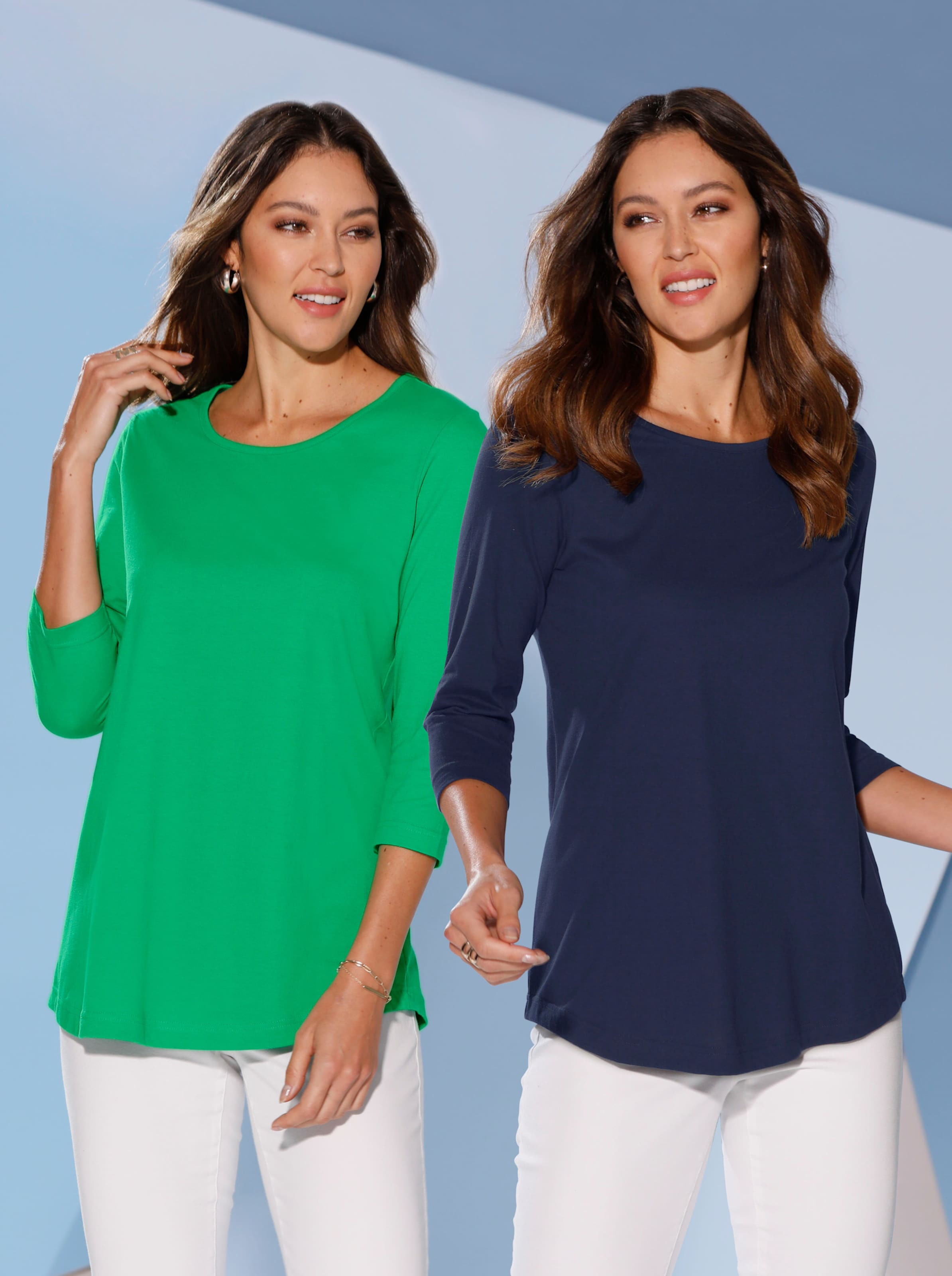 Longshirt in grasgrün + marine | Witt