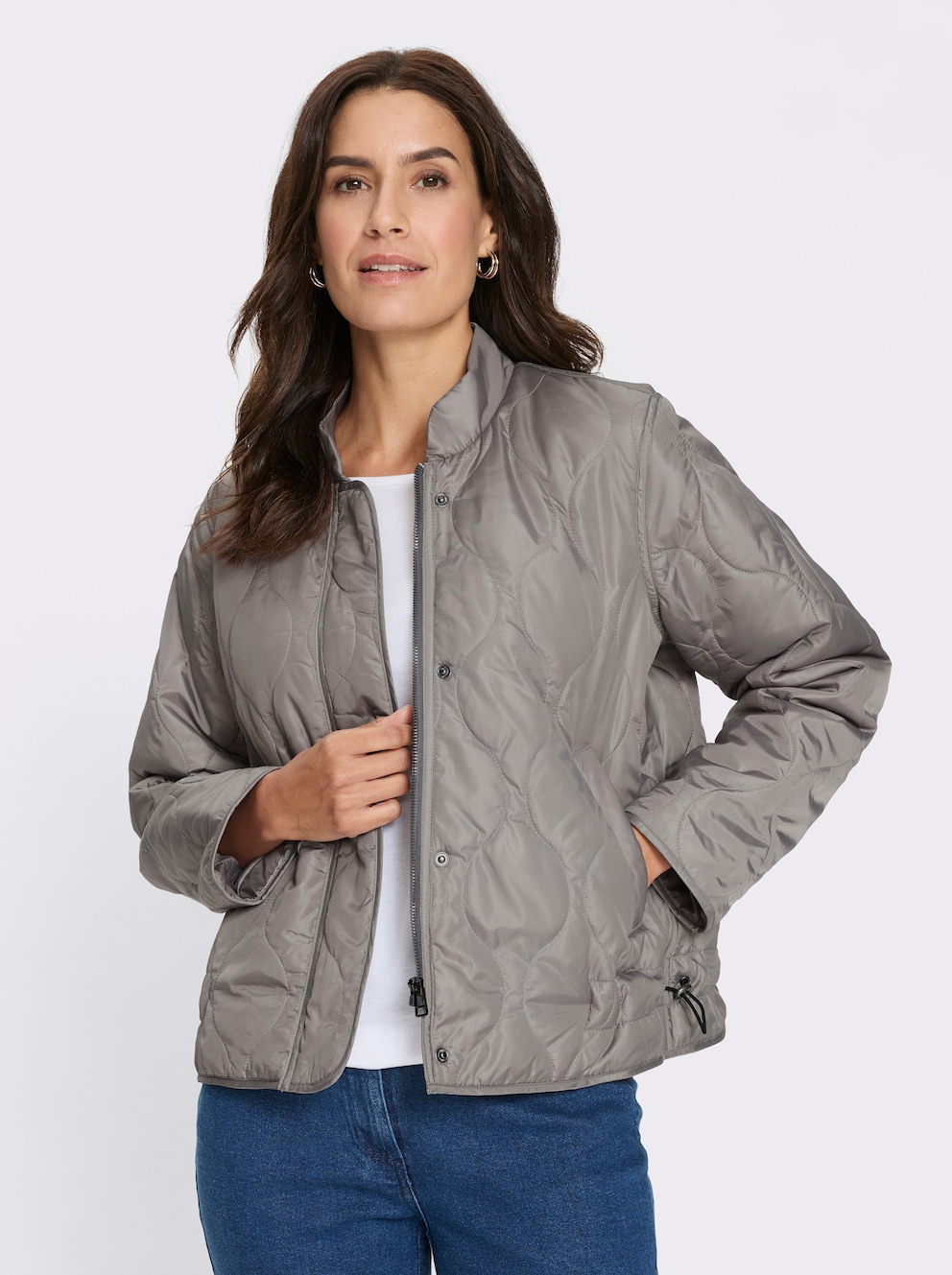 Steppjacke mit Ziernähten in taupe | Witt