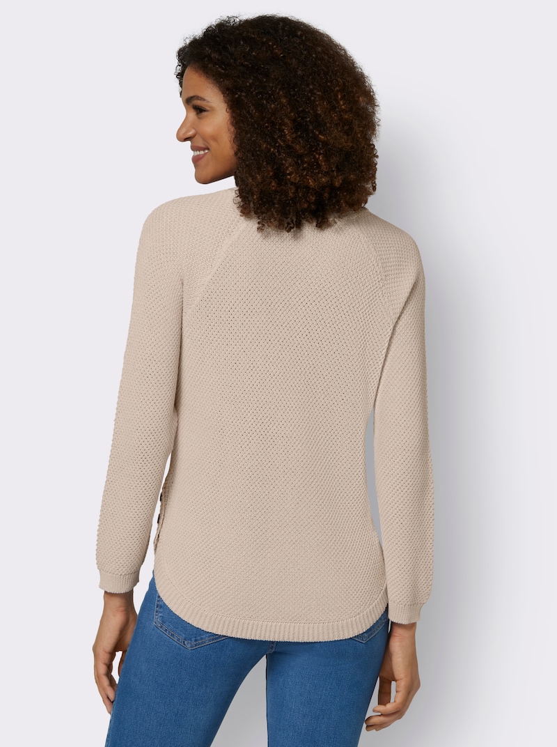 Rundhalspullover in elfenbein | heine