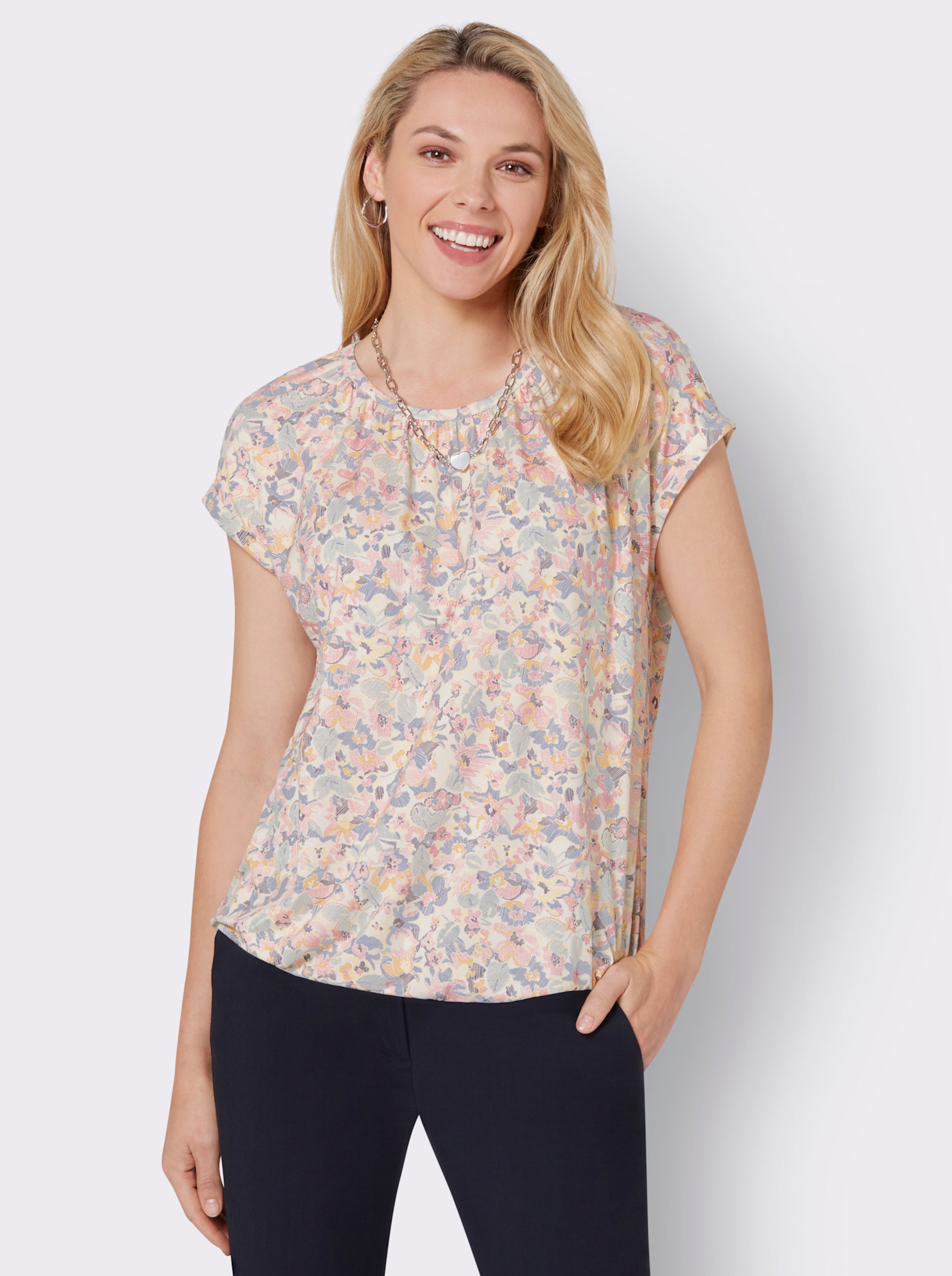 Kurzarmshirt in champagner-bedruckt | Witt