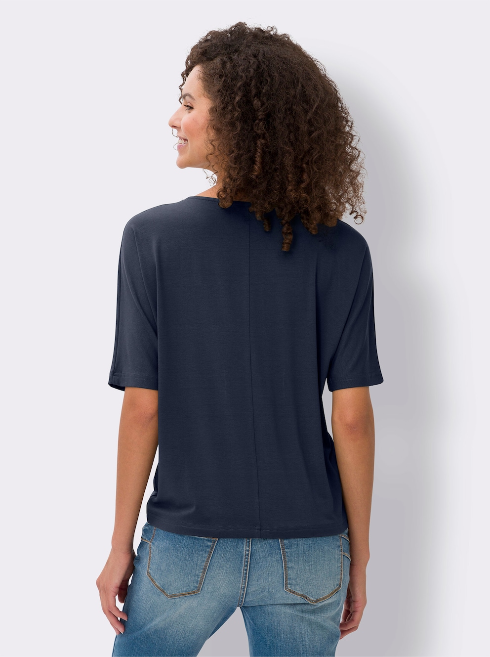 heine Fledermausshirt mit Rundhals-Ausschnitt in marine | Witt