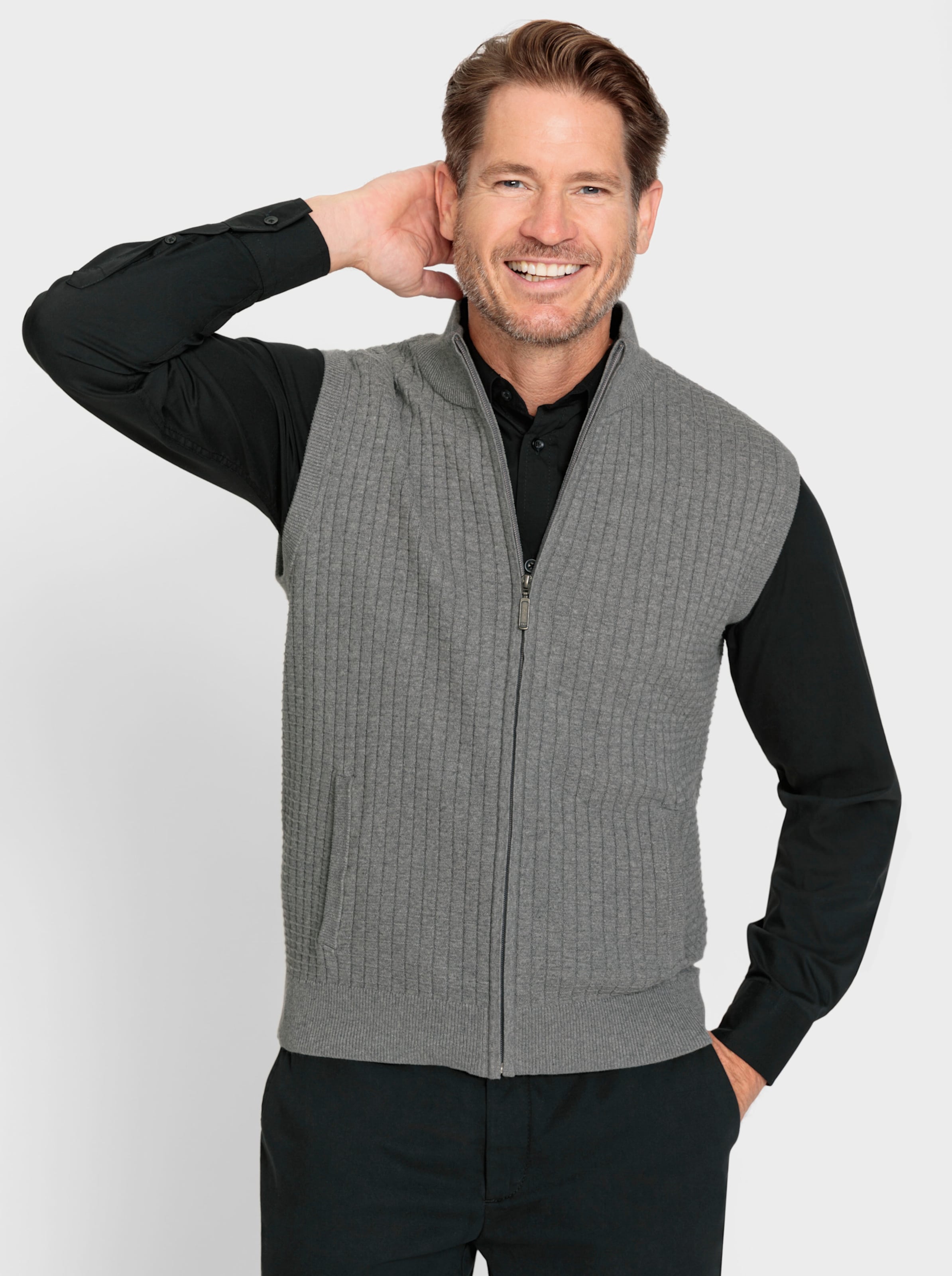 Marco Donati Weste in grau-meliert | Witt